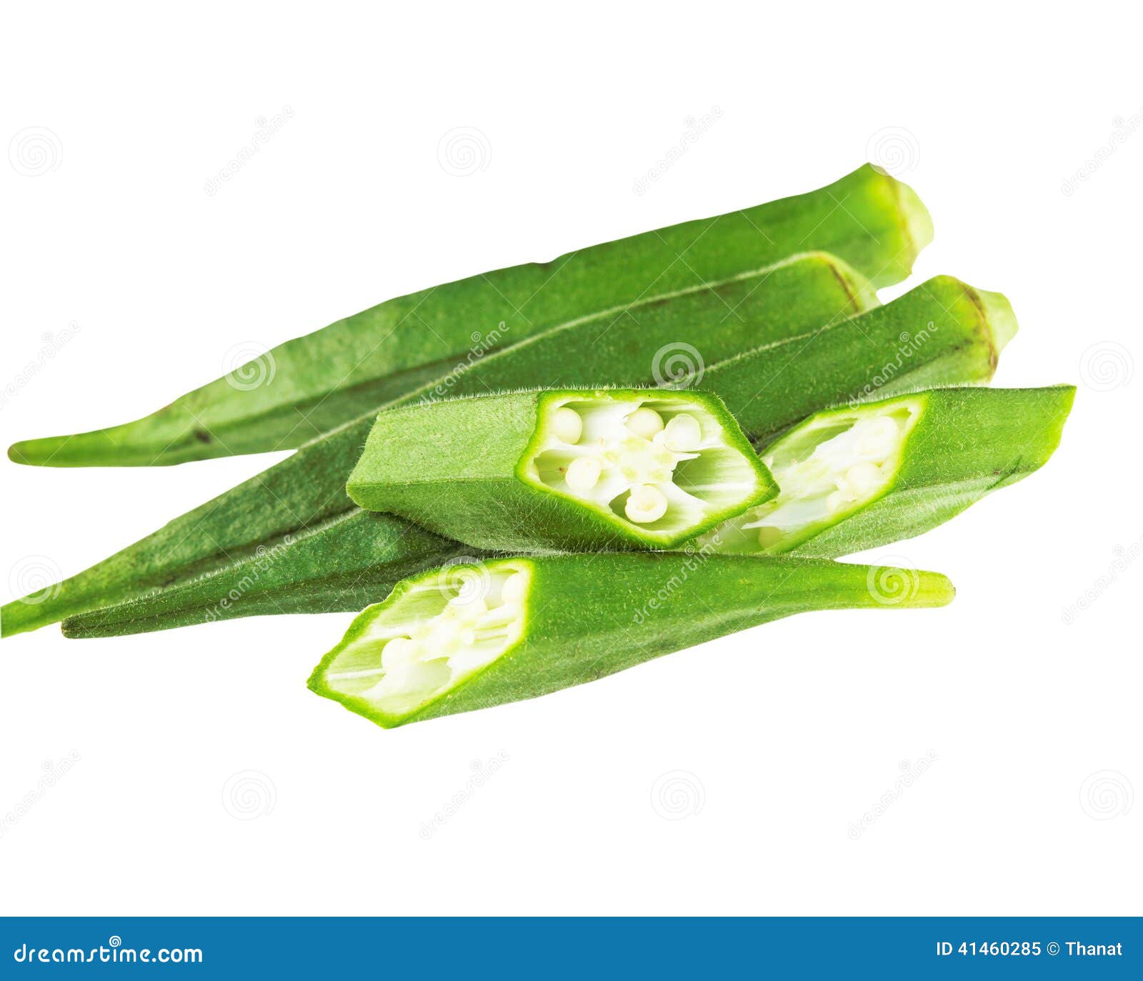 Okras Isolated on White Background Stock Image - Image of isolated ...