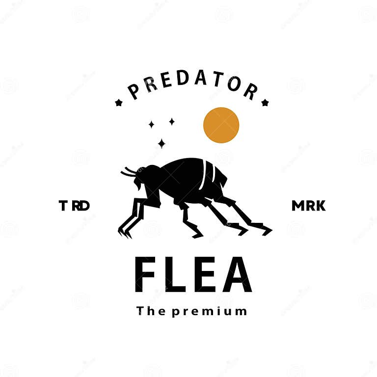 Flea Logo Vector Silhouette Art Icon Stock Vector - Illustration of ...
