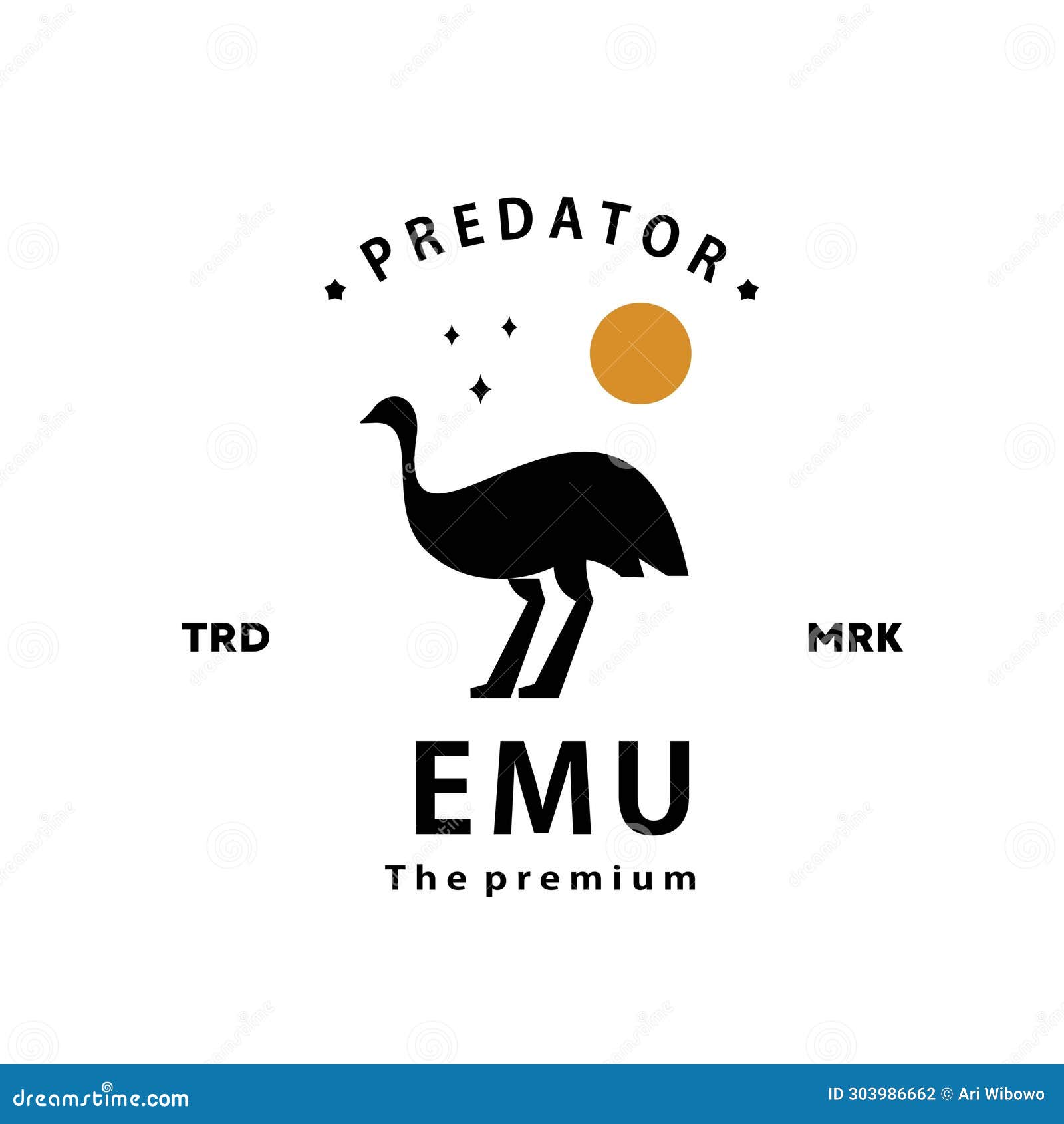 Emu Logo Vector Outline Silhouette Art Icon Stock Vector - Illustration ...