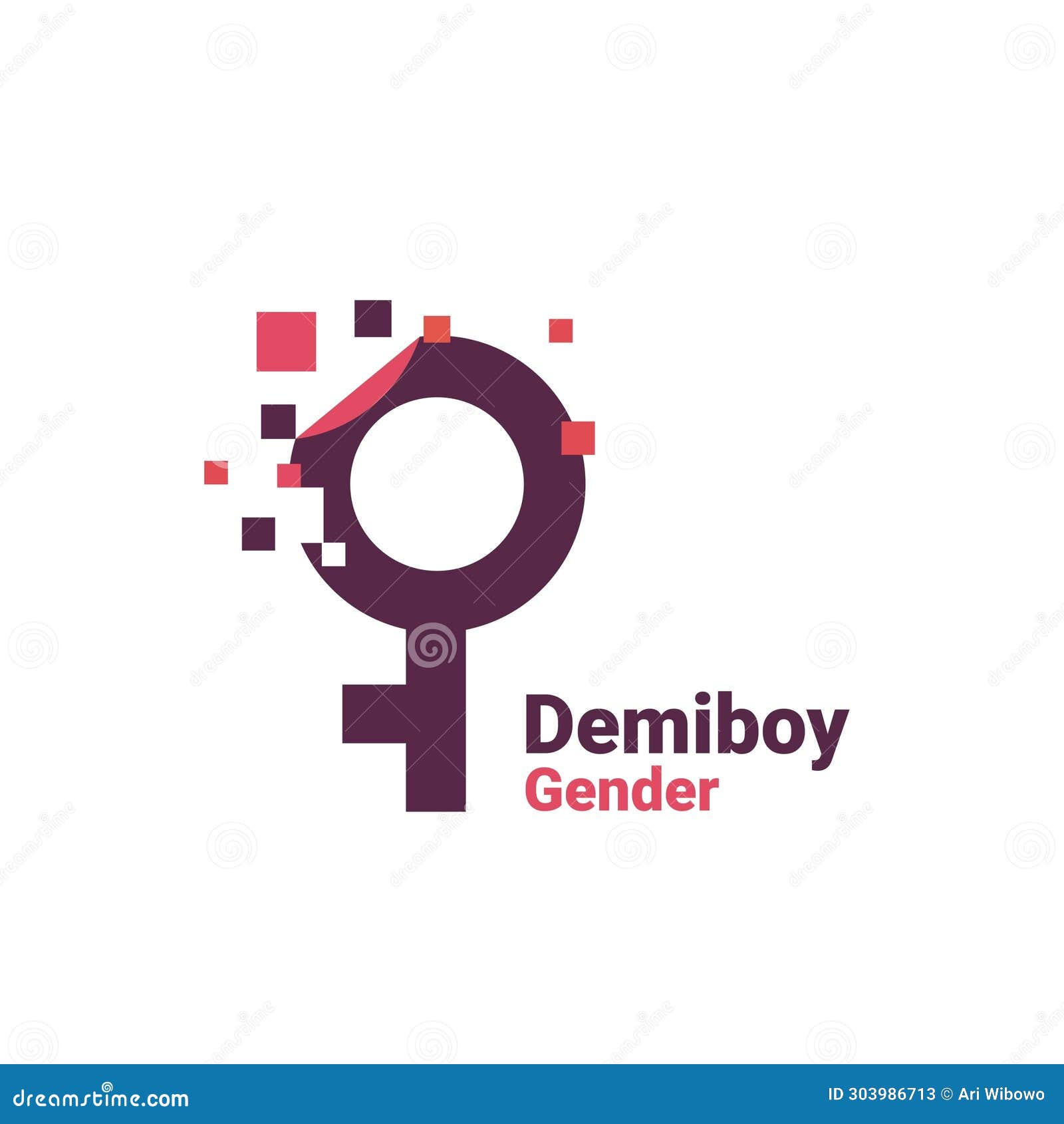 Demiboy Gender Symbol. Part Of LGBT Community. Vector Illustration ...