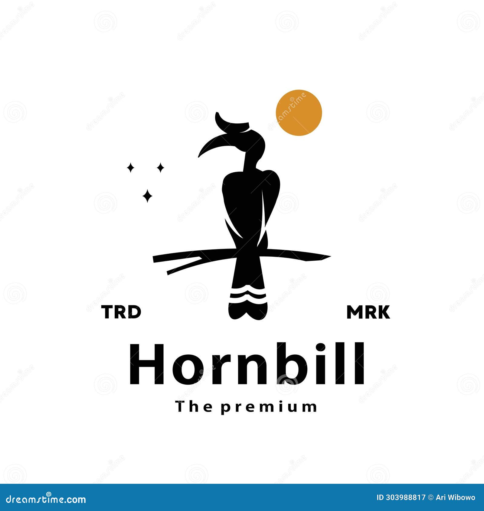 Hornbill Logo Vector Template. Exclusive Enggang Bird Solid Colors Logo ...