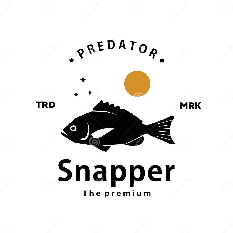 Snapper Logo Vector Outline Silhouette Art Icon Stock Vector ...