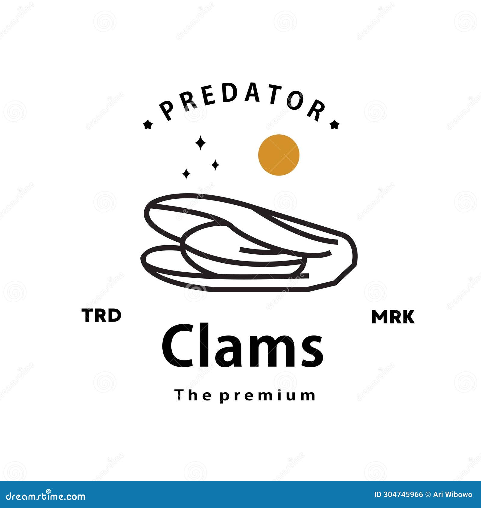 Clams Logo Vector Outline Monoline Art Icon | CartoonDealer.com #304745966