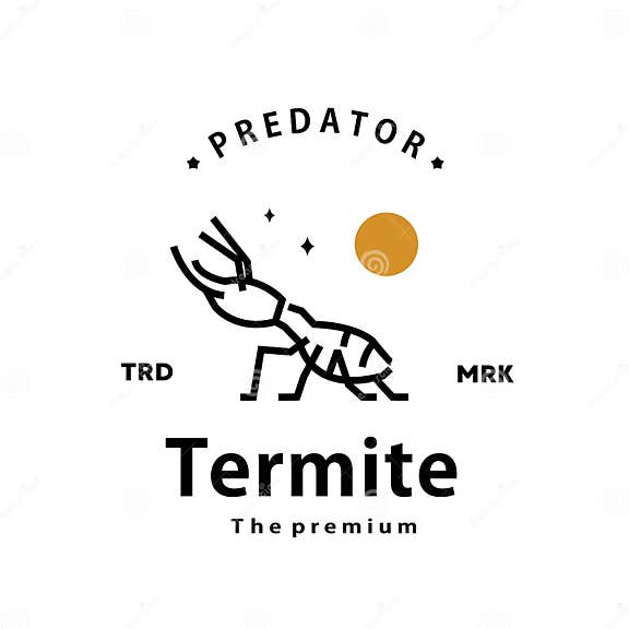 Termite Logo Vector Outline Monoline Art Icon Stock Vector ...