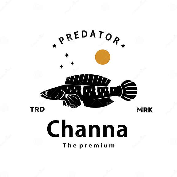 Channa Logo Vector Outline Silhouette Art Icon Stock Vector ...