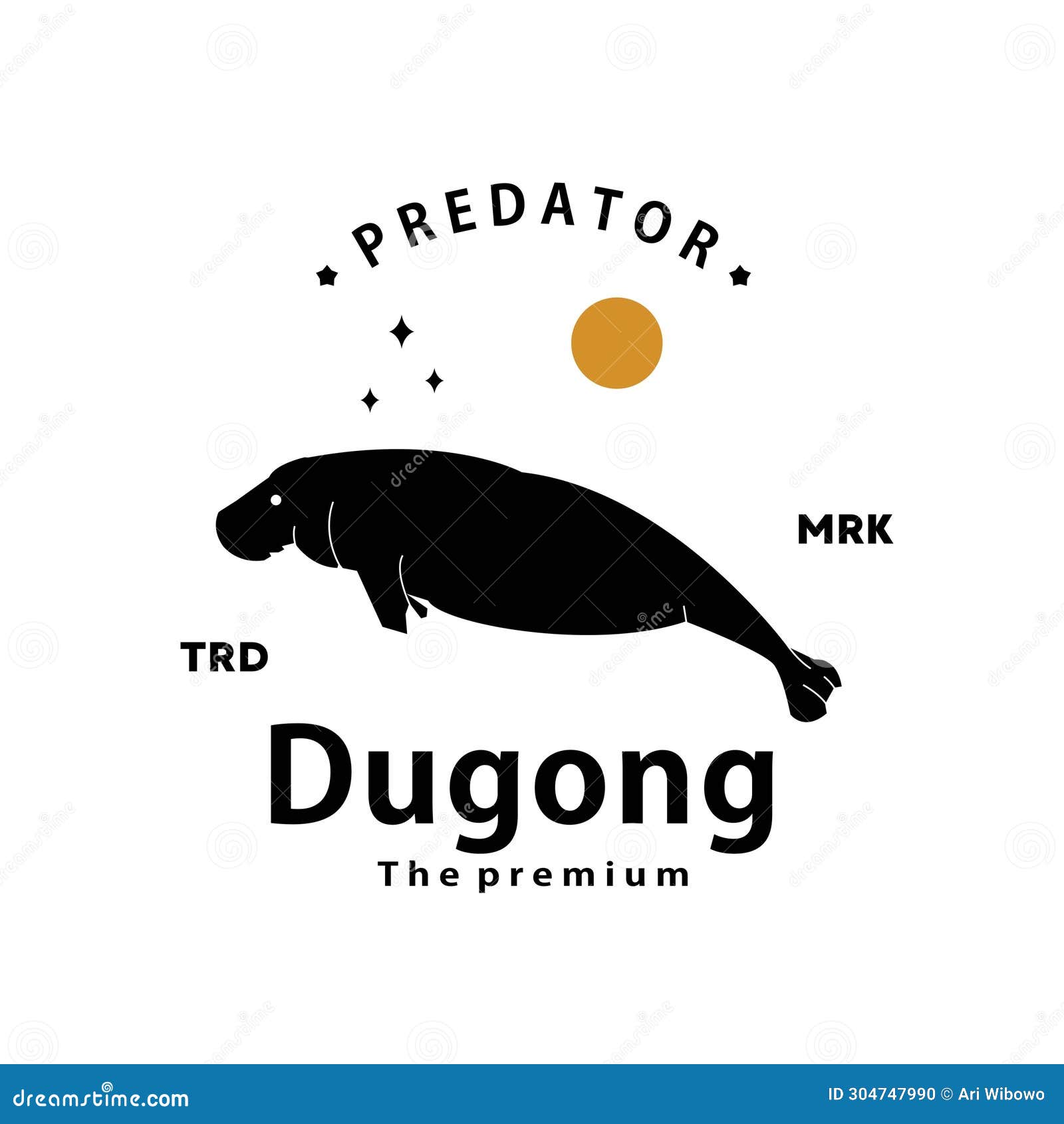 Dugong Logo Vector Outline Silhouette Art Icon | CartoonDealer.com ...