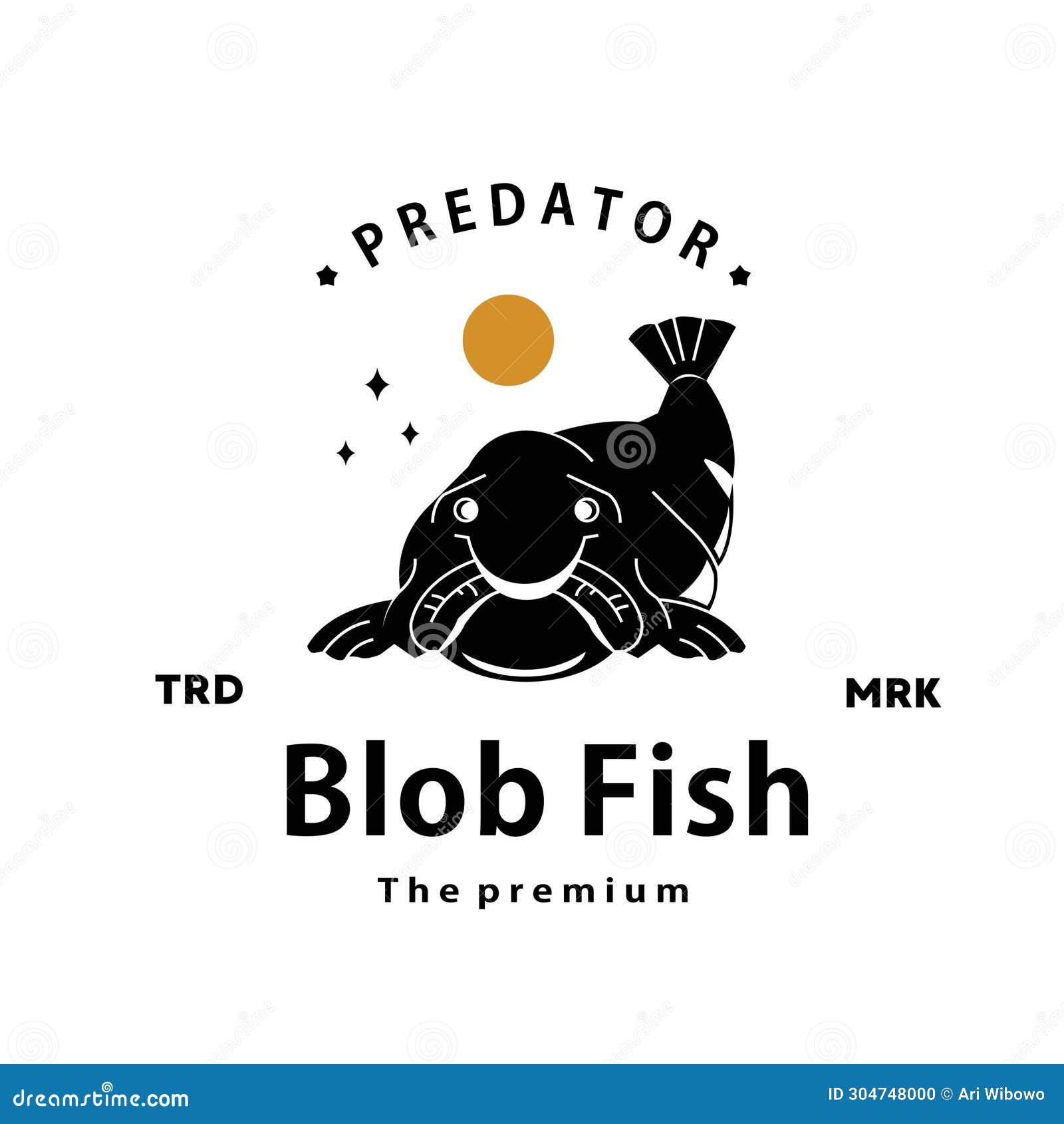 Blob Fish Logo Vector Outline Silhouette Art Icon | CartoonDealer.com ...