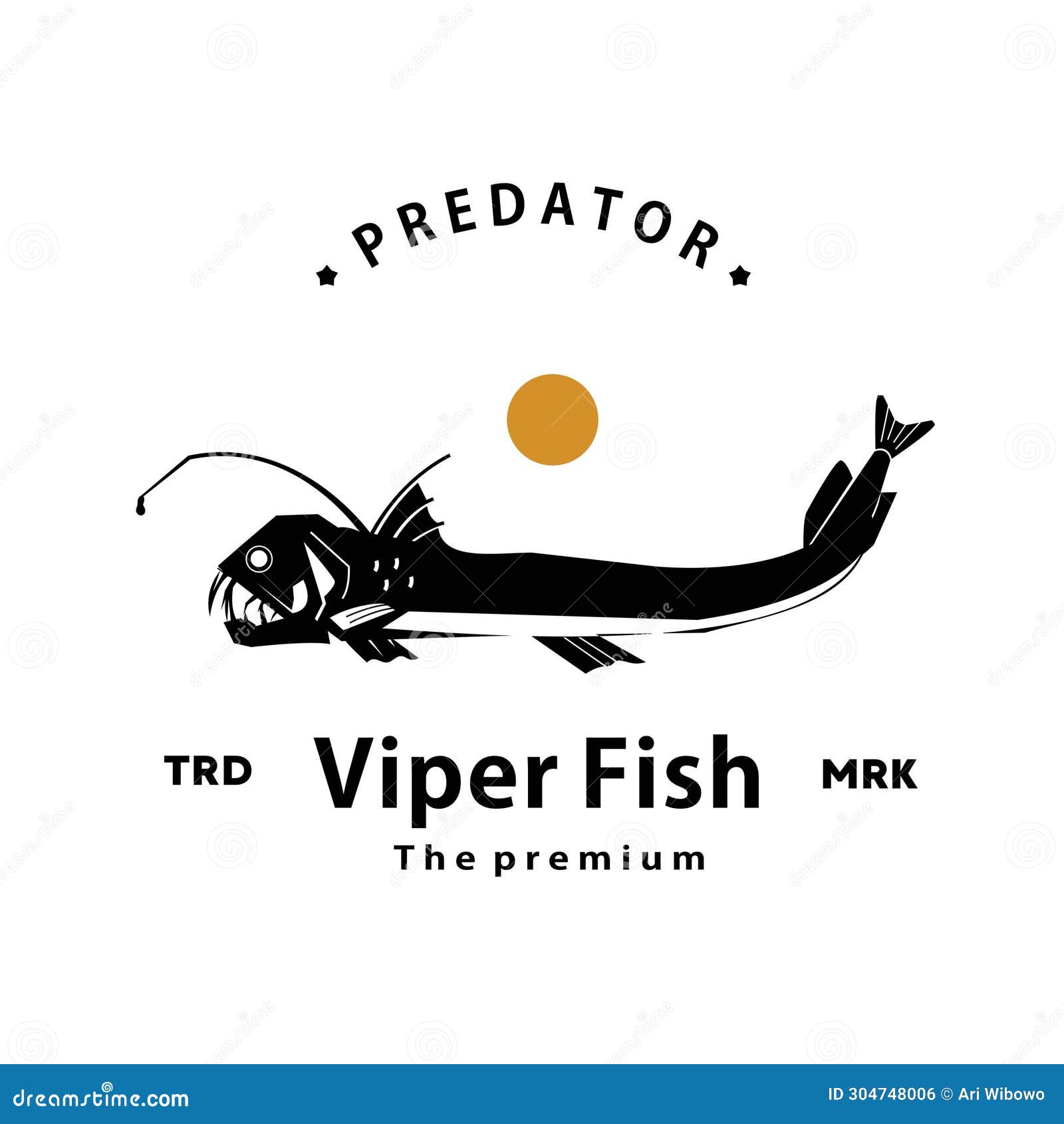Viper Fish Logo Vector Outline Silhouette Art Icon | CartoonDealer.com ...