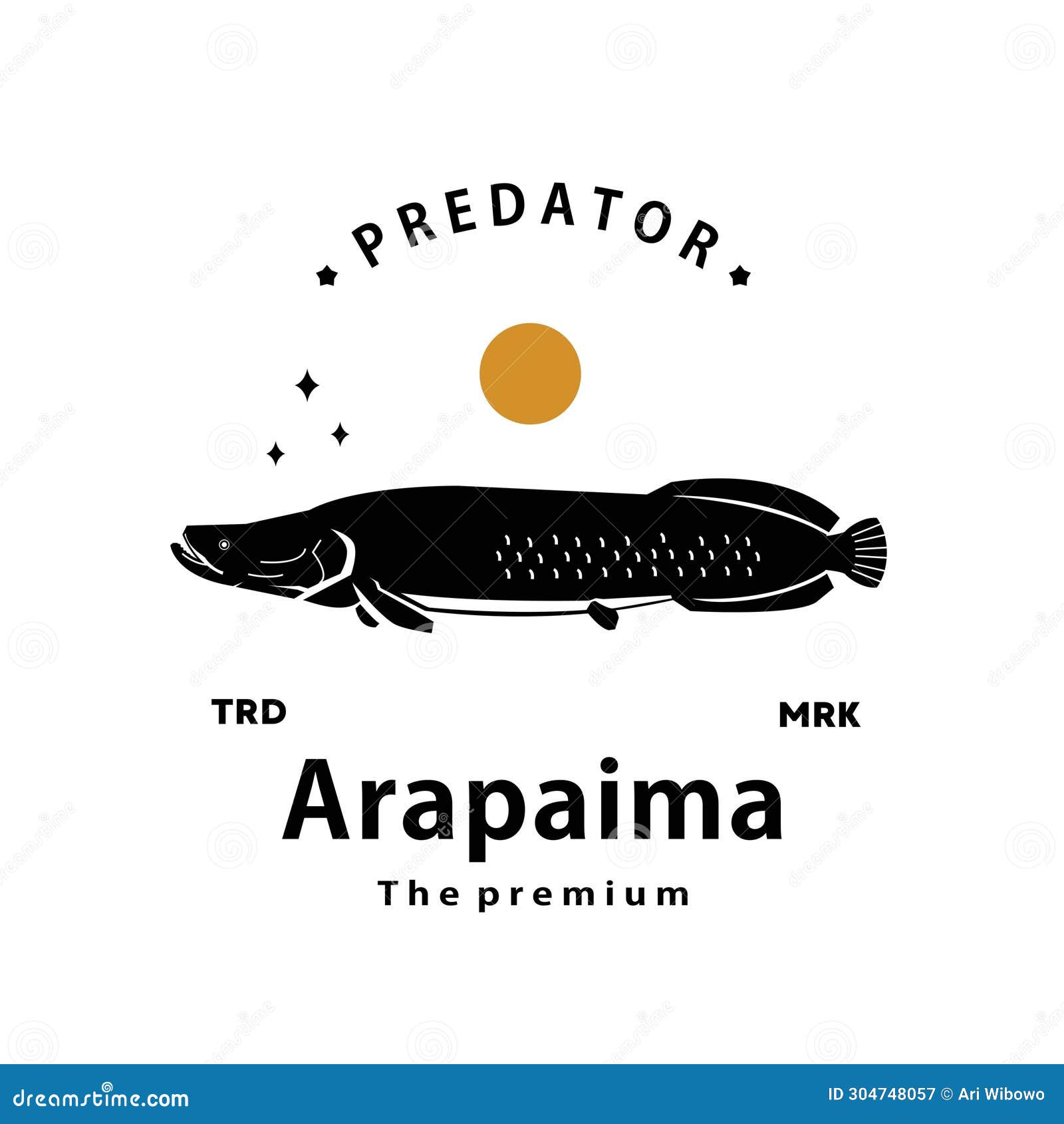 Arapaima Logo Vector Outline Silhouette Art Icon Stock Vector ...