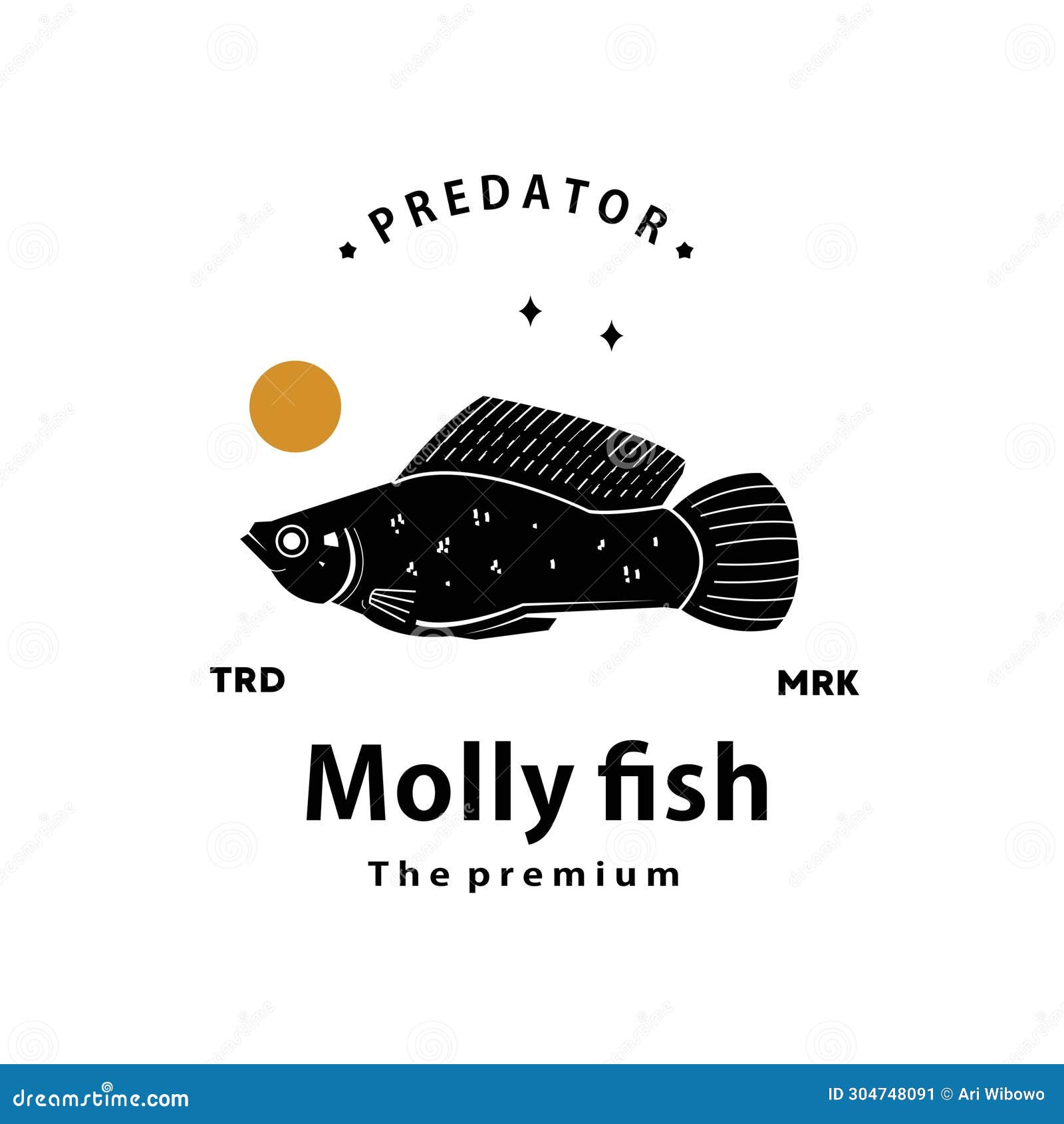 Molly Fish Logo Vector Outline Silhouette Art Icon | CartoonDealer.com ...