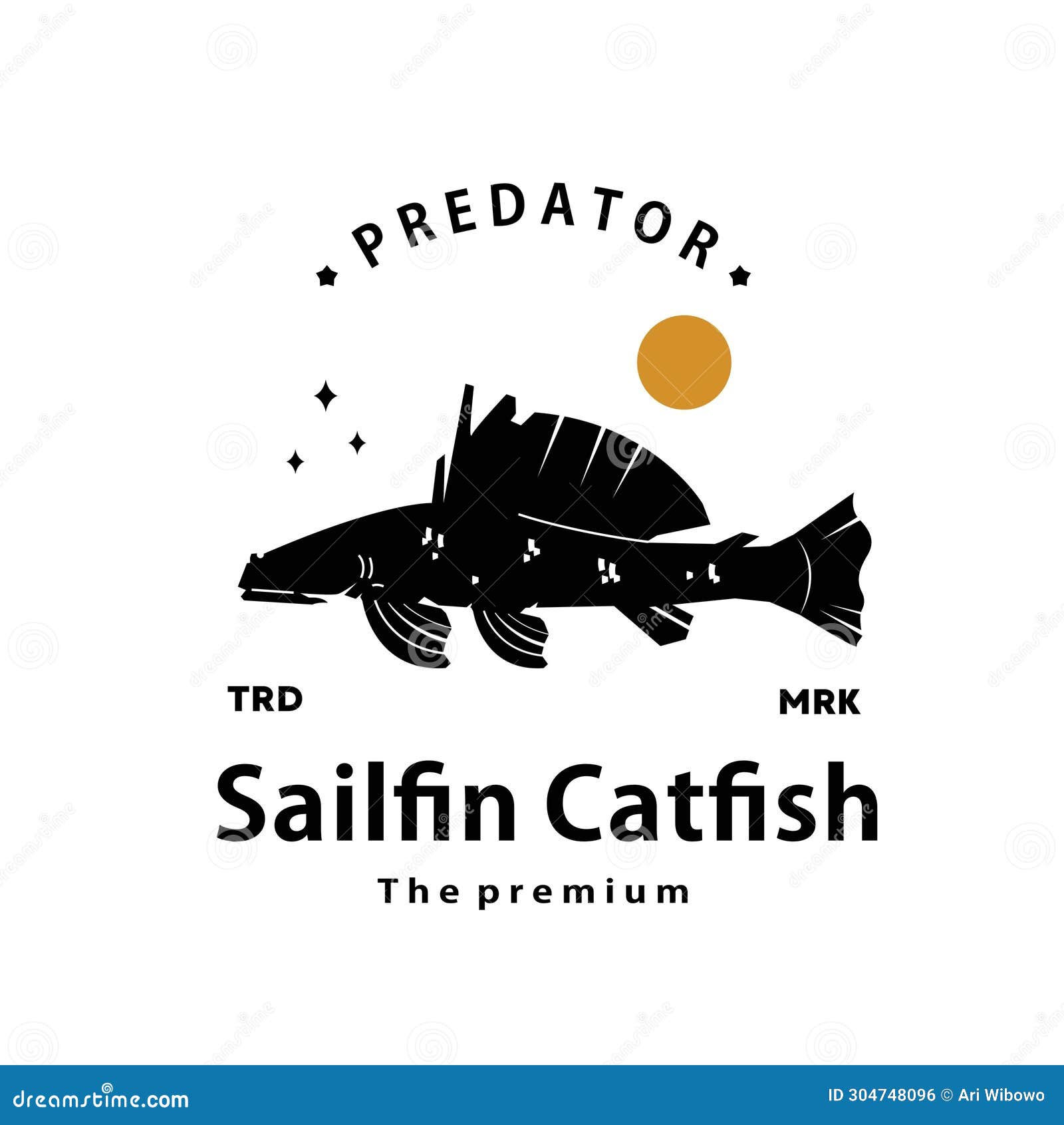 Sailfin Catfish Logo Vector Outline Silhouette Art Icon Stock Vector ...