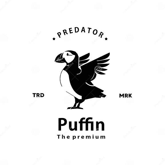 Puffin Logo Vector Outline Silhouette Art Icon Stock Vector ...