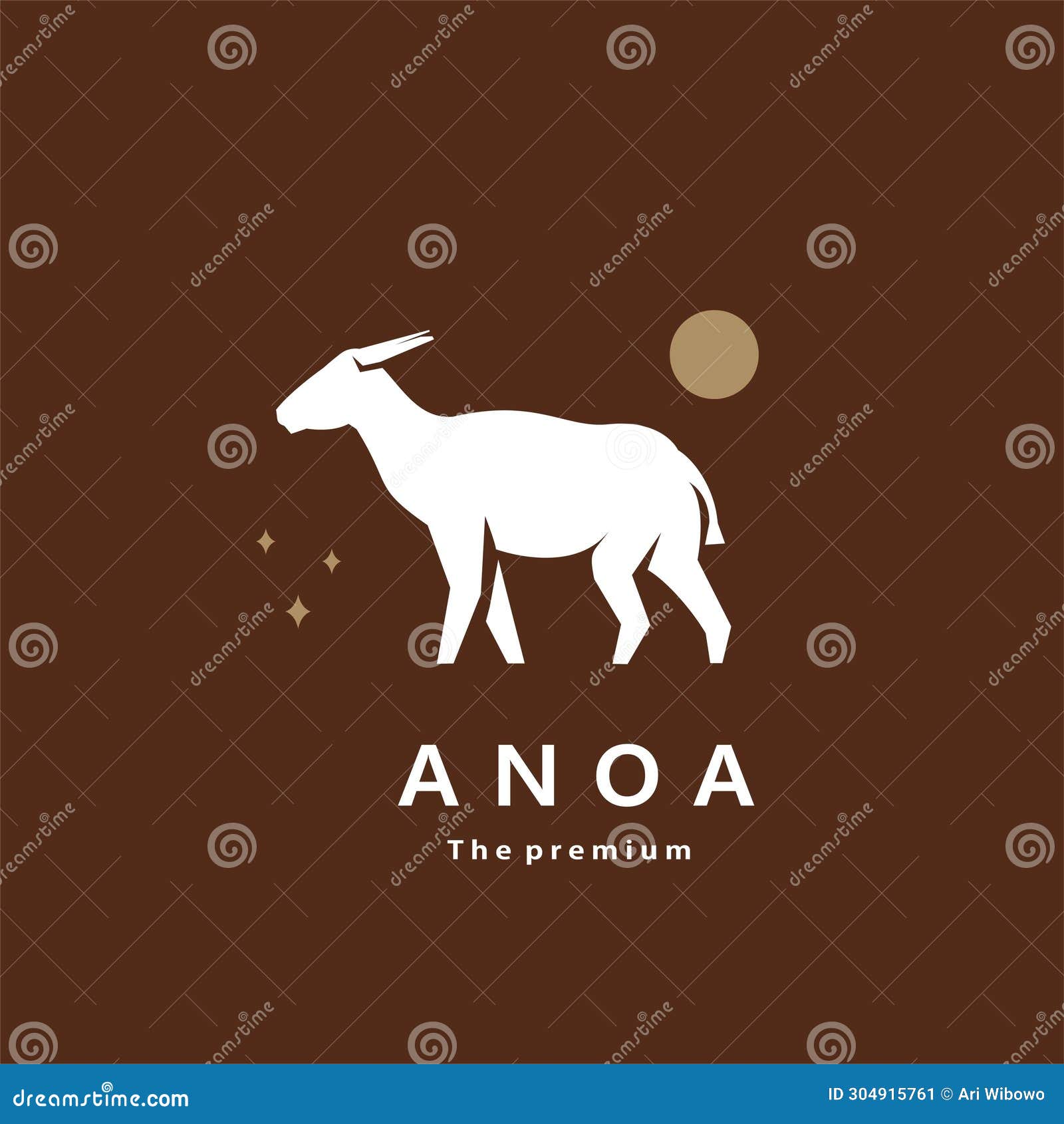 Anoa Head Logo Icon Design Template Flat Vector Illustration ...