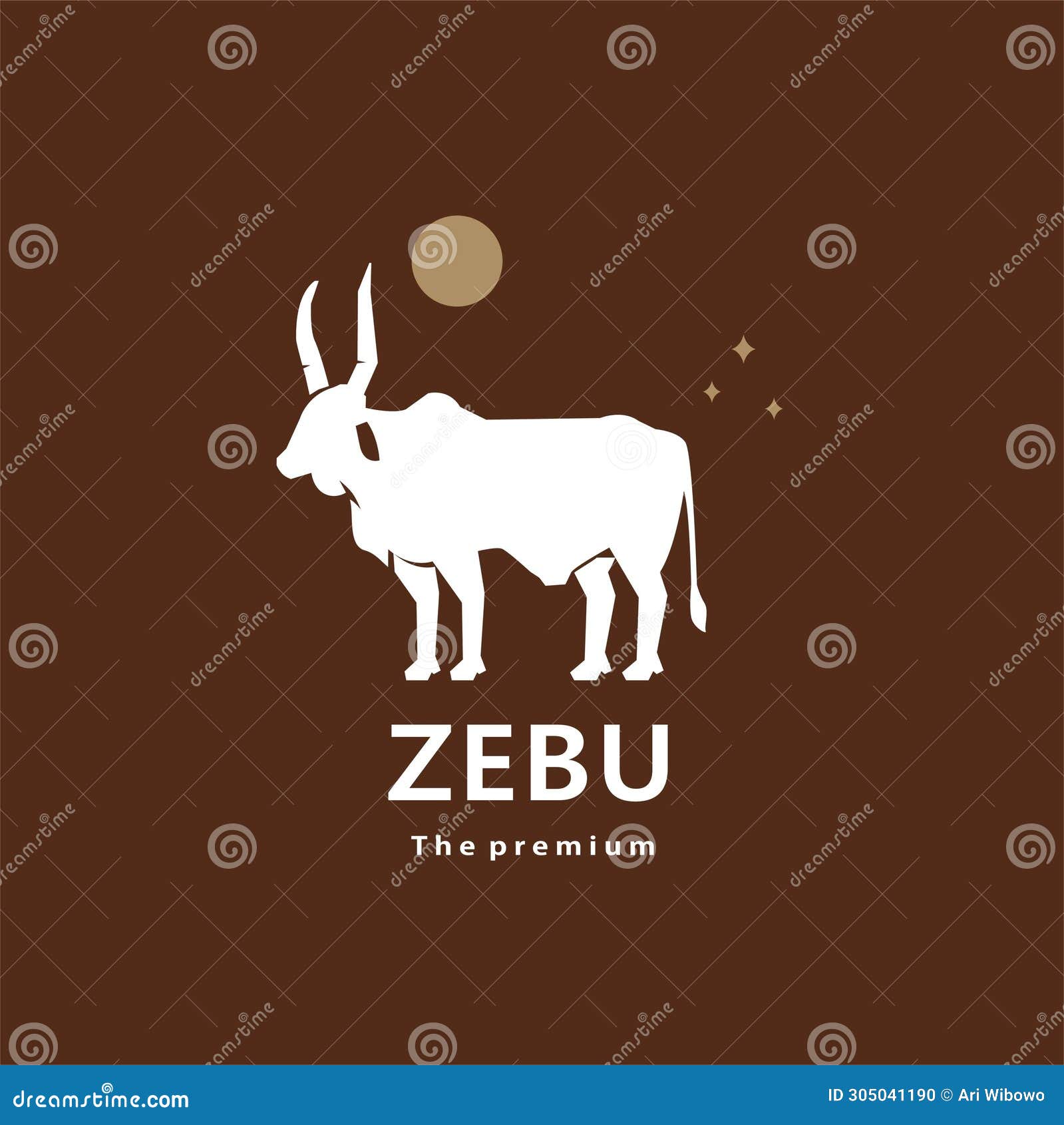 Zebu Logo Vector Outline Silhouette Art Icon | CartoonDealer.com #304746109
