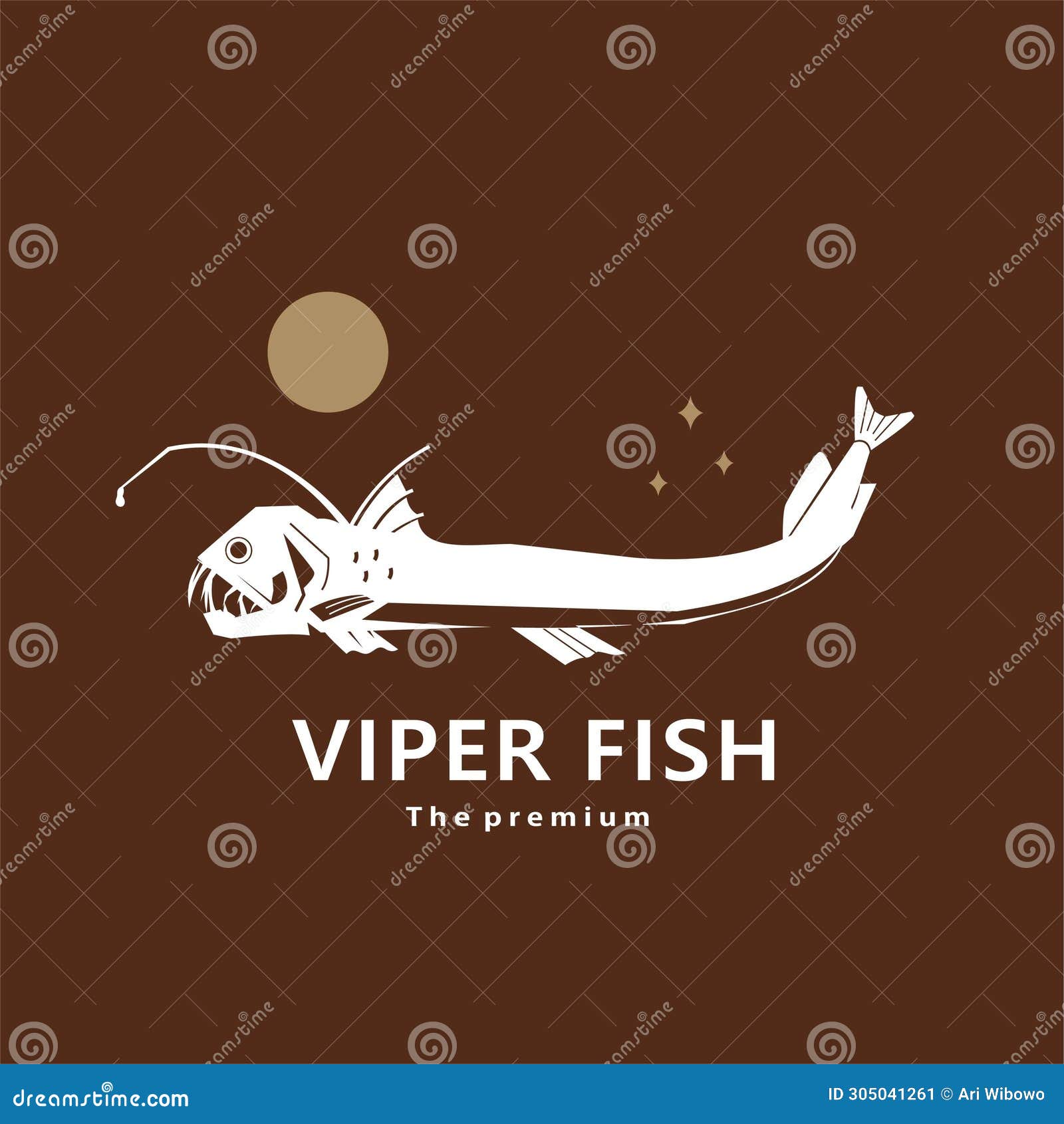 Animal Viper Fish Natural Logo Vector Icon Silhouette Stock Vector ...