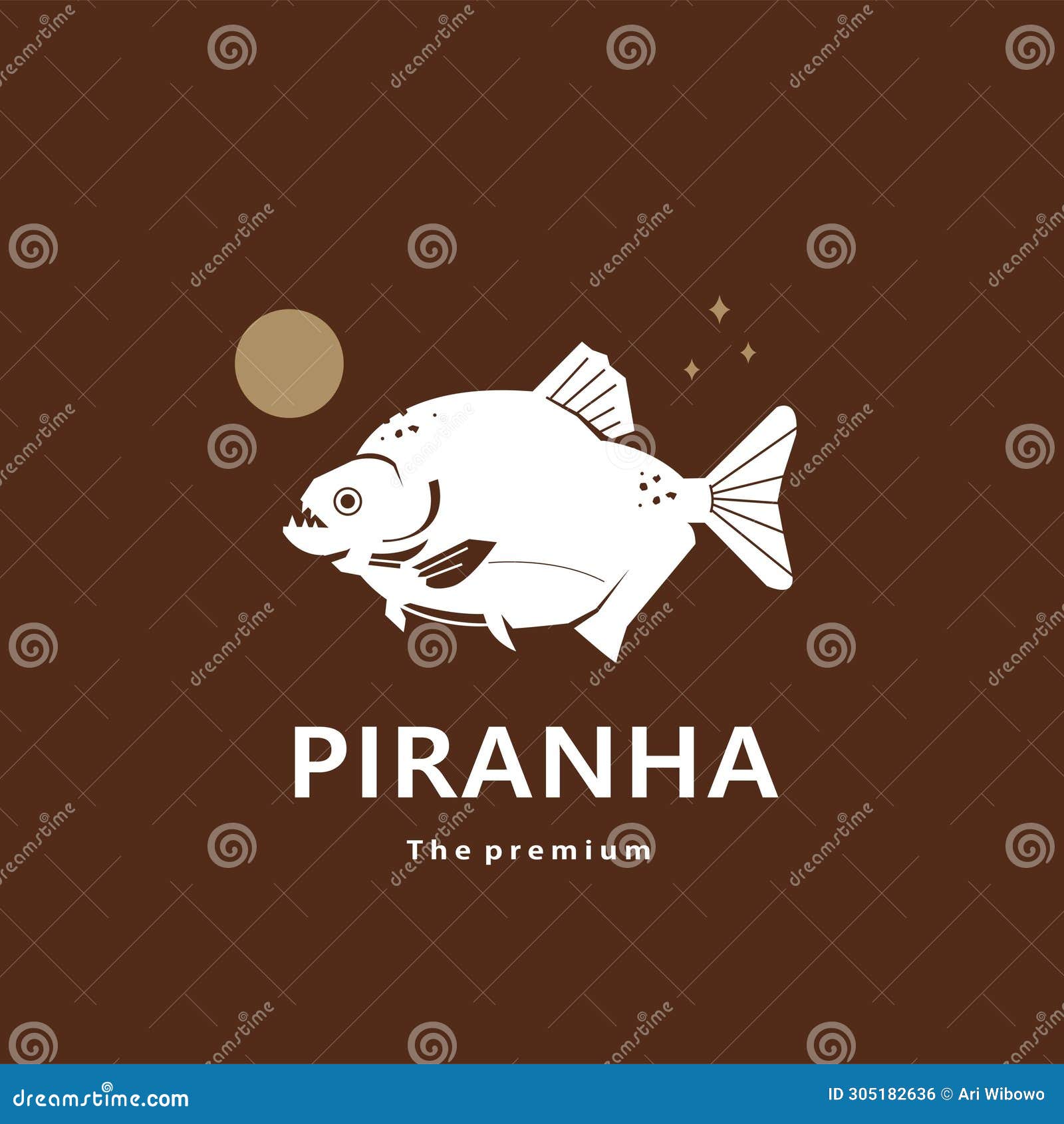 Animal Piranha Natural Logo Vector Icon Silhouette Stock Vector ...