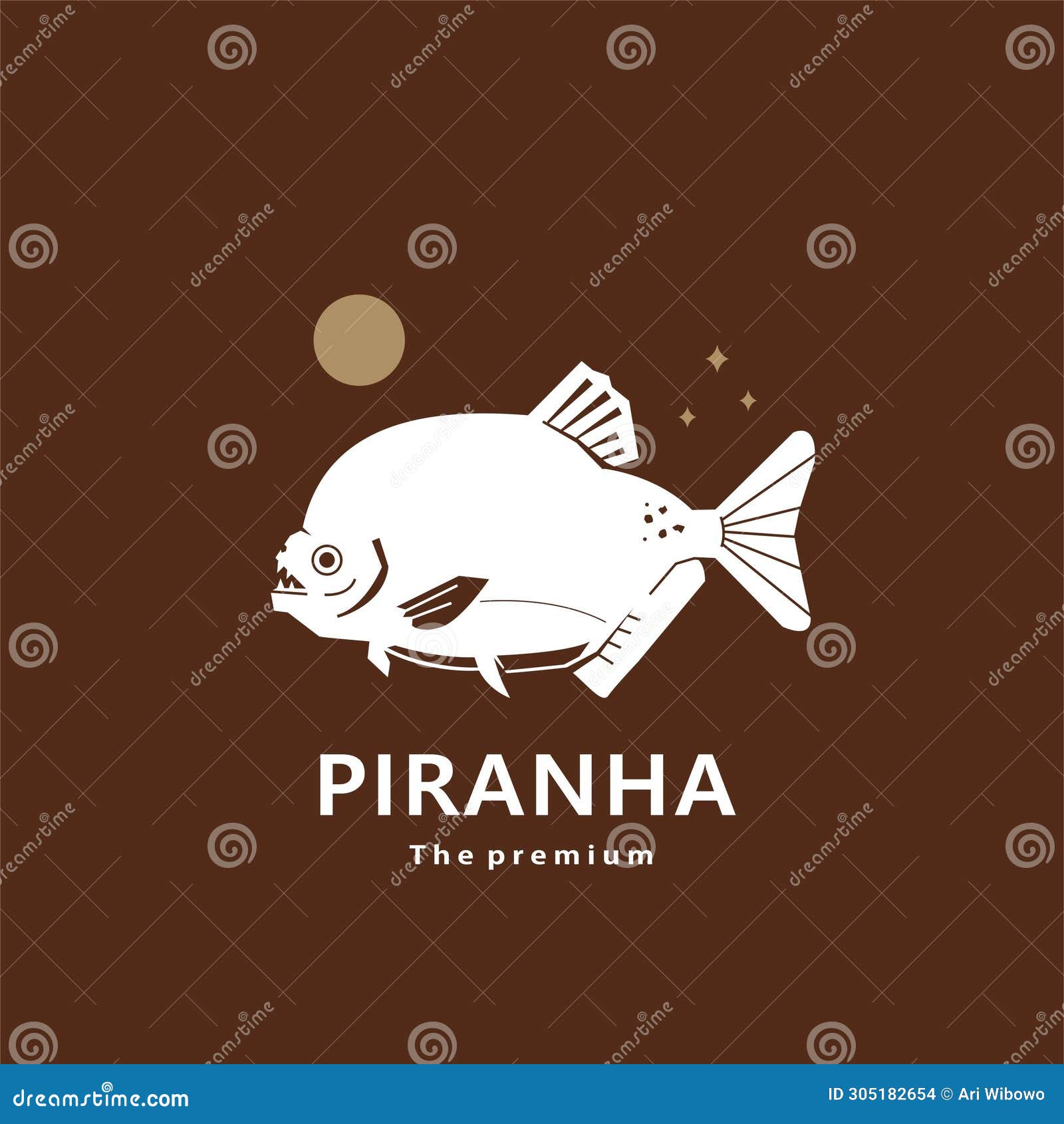 Animal Piranha Natural Logo Vector Icon Silhouette | CartoonDealer.com ...