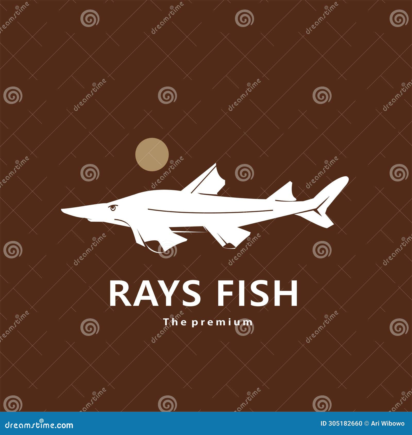 Animal Rays Fish Natural Logo Vector Icon Silhouette Stock Vector ...