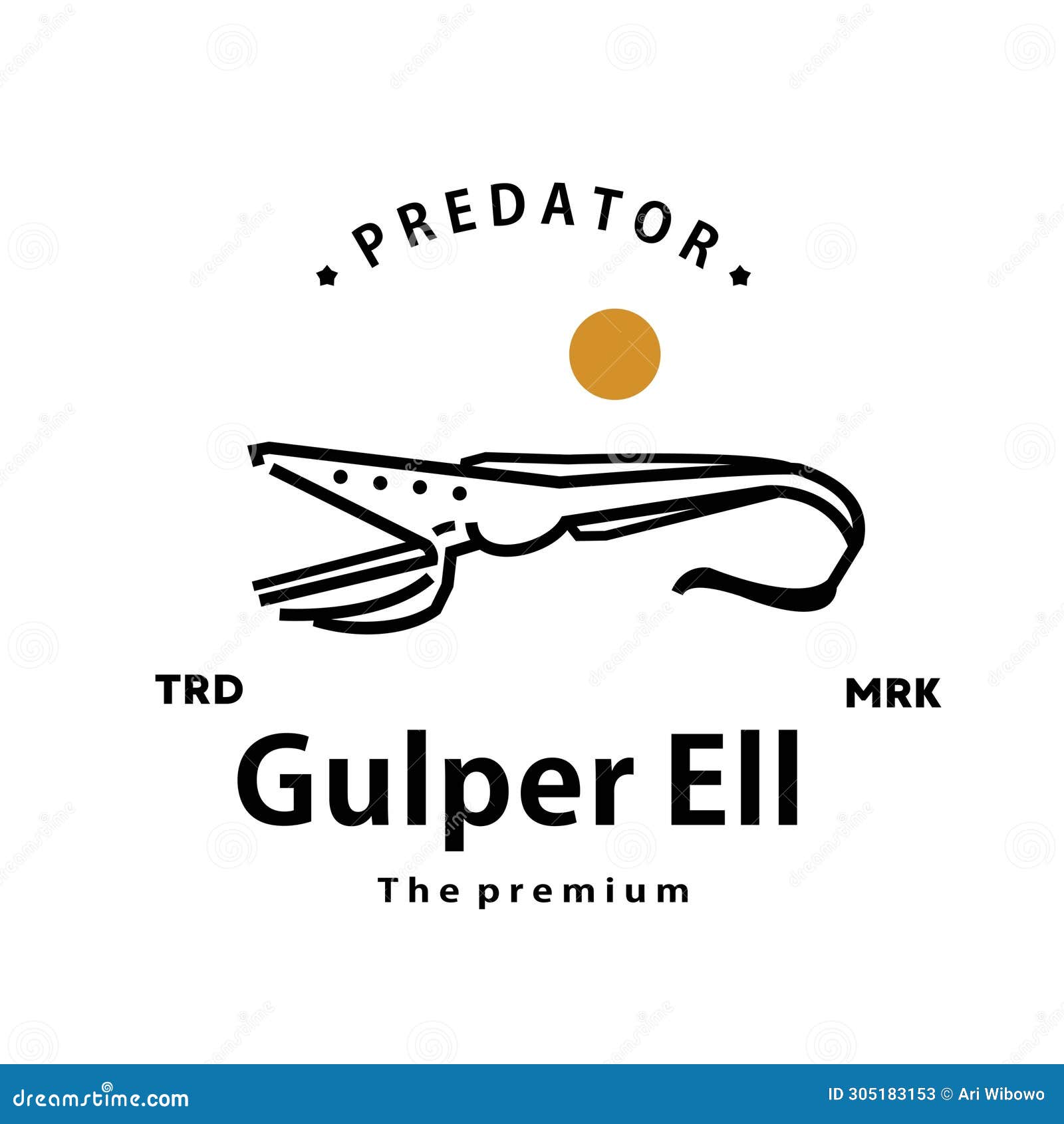 Gulper Ell Logo Vector Outline Silhouette Art Icon | CartoonDealer.com ...