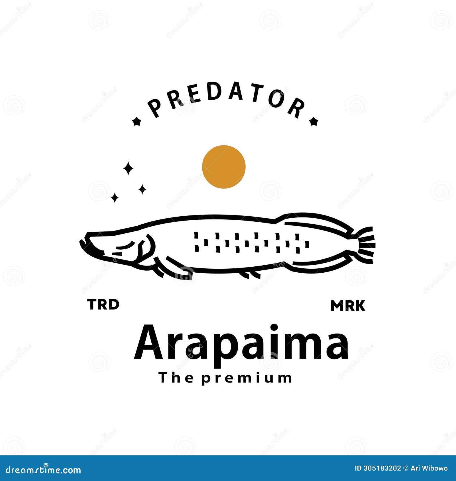 Arapaima Logo Vector Outline Silhouette Art Icon | CartoonDealer.com ...