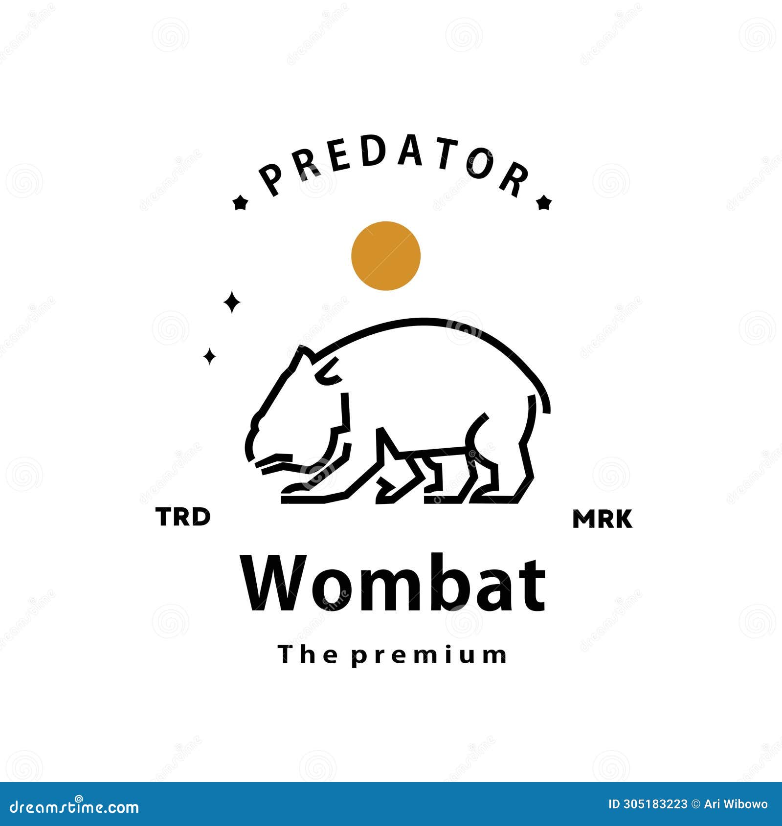 Wombat Logo Vector Outline Silhouette Art Icon | CartoonDealer.com ...