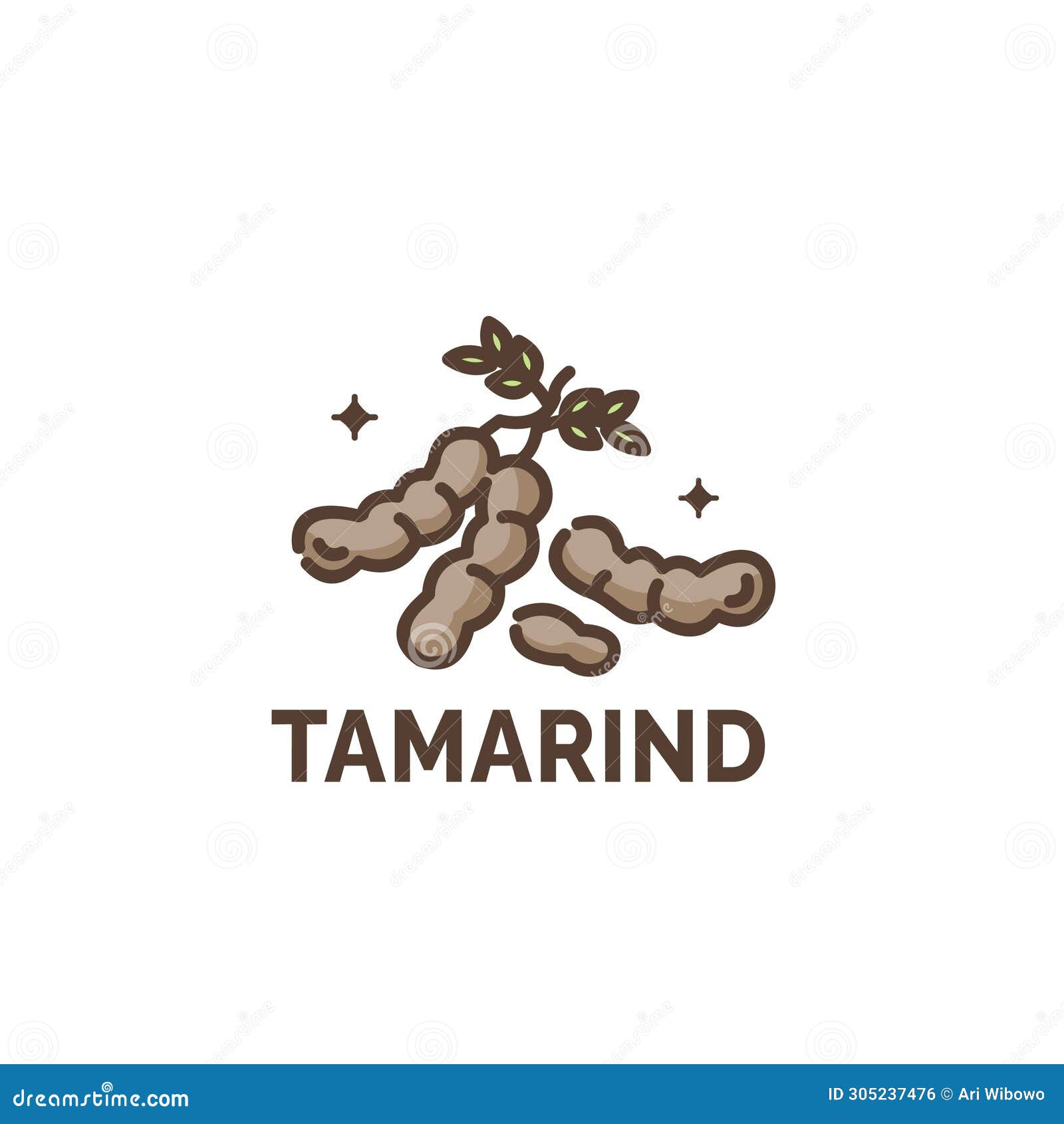 Minimalist Tamarind Fruit Logo Illustration Suitable for Fruit Shop and ...