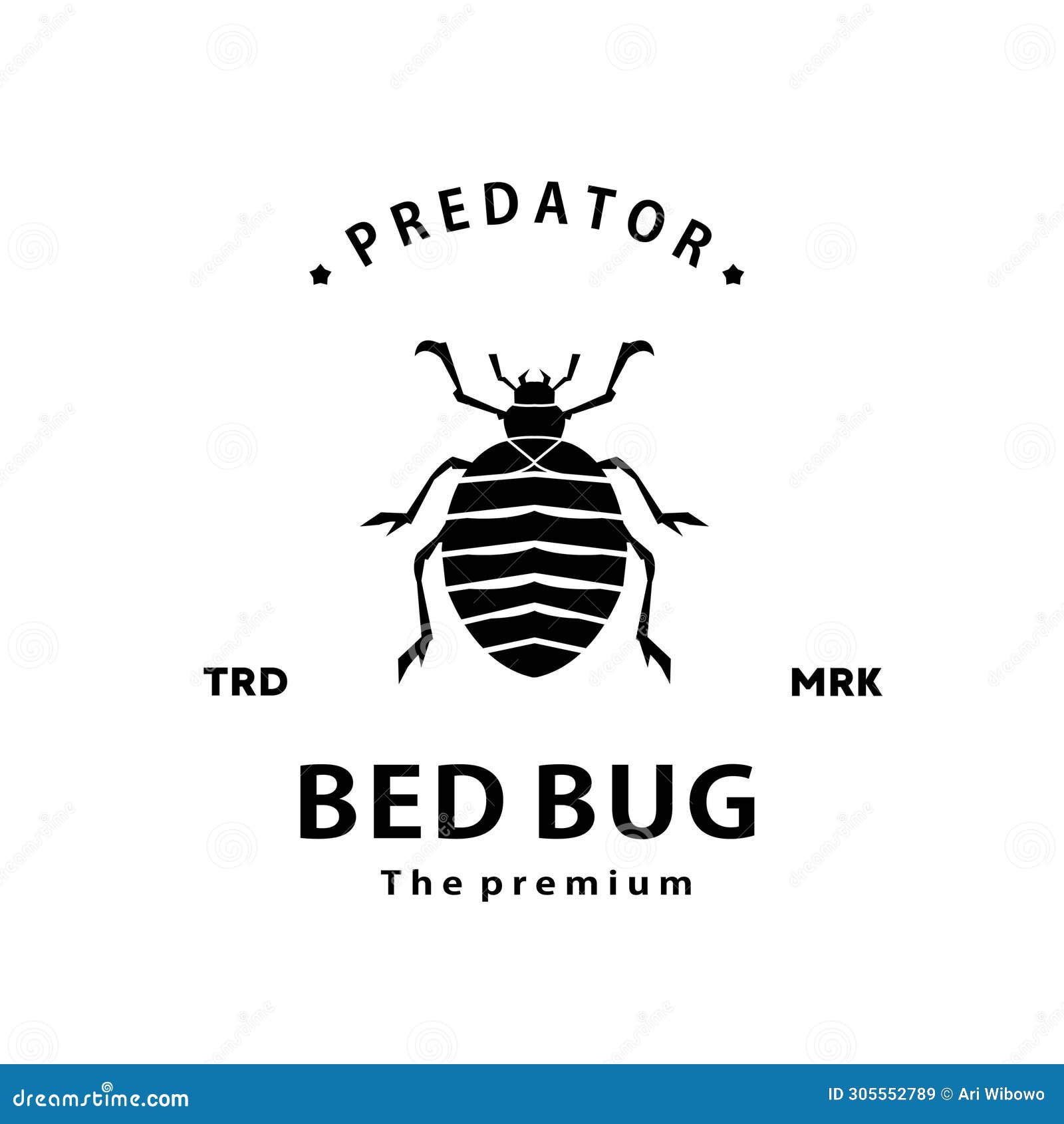 Vintage Retro Hipster Bed Bug Logo Stock Vector - Illustration of bedding, control: 305552789
