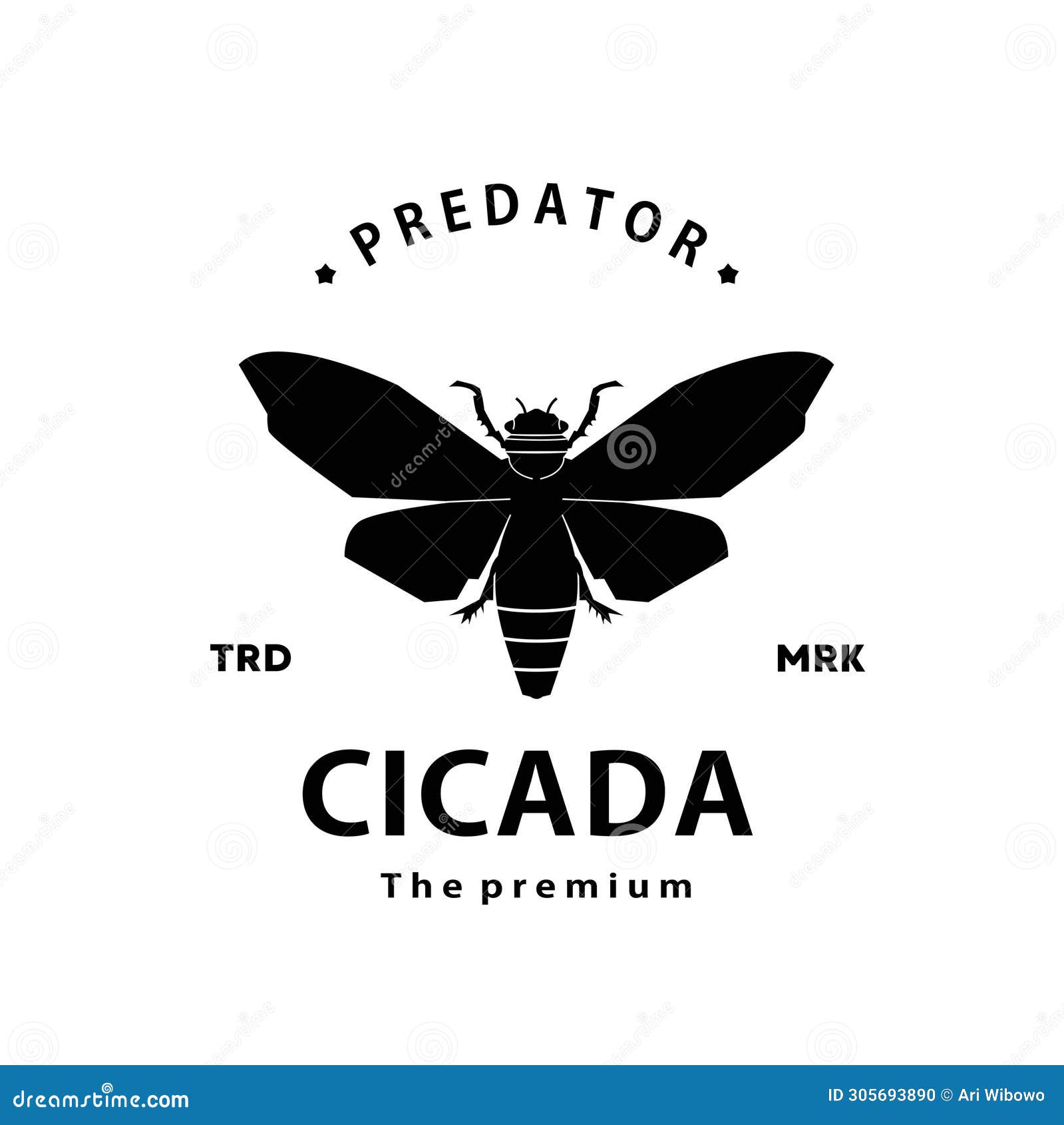 Vintage Retro Hipster Cicada Logo Vector Stock Vector - Illustration of ...