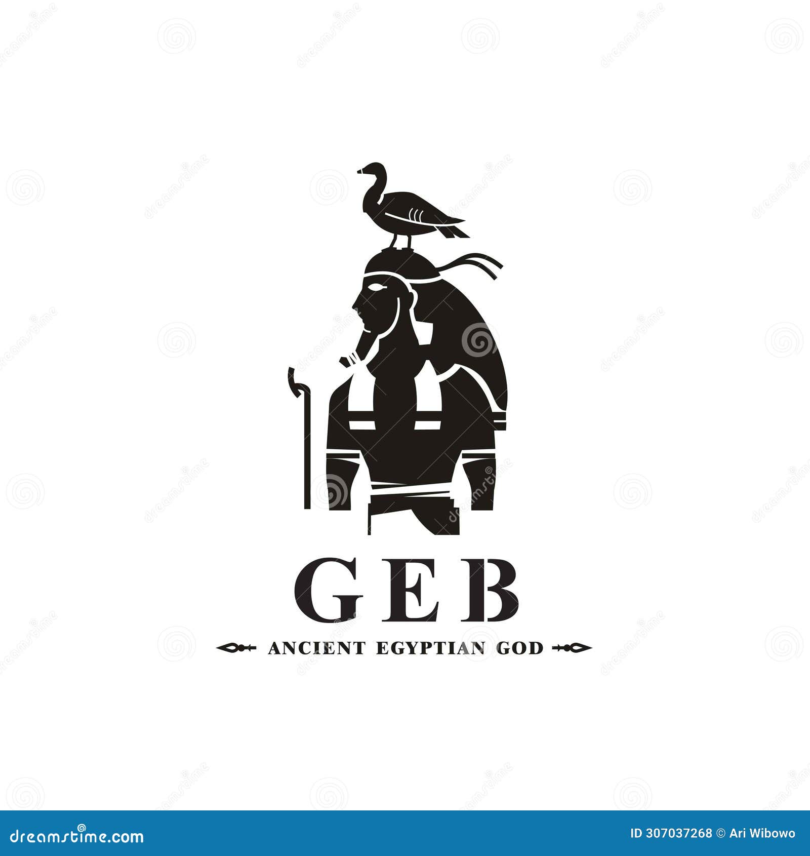 Ancient Egyptian God Geb Silhouette Vector Illustration | CartoonDealer ...