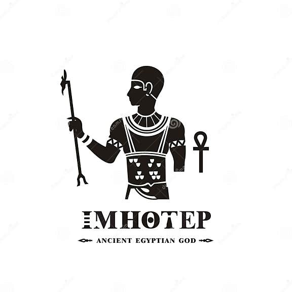 Ancient Egyptian God Imhotep Silhouette Stock Vector - Illustration of ...
