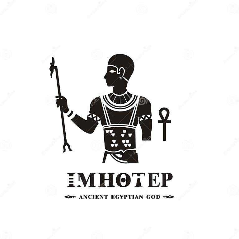 Ancient Egyptian God Imhotep Silhouette Stock Vector - Illustration of ...