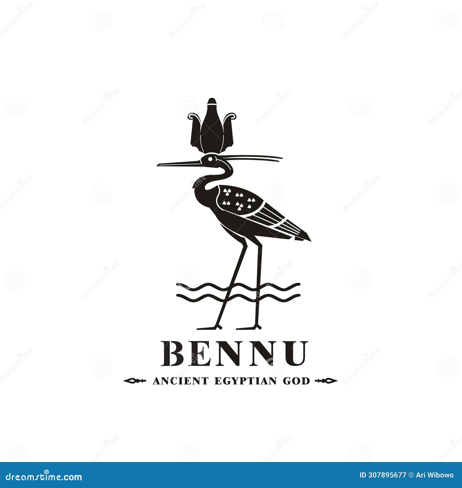 Ancient Egyptian God Bennu Silhouette Stock Vector - Illustration of ...