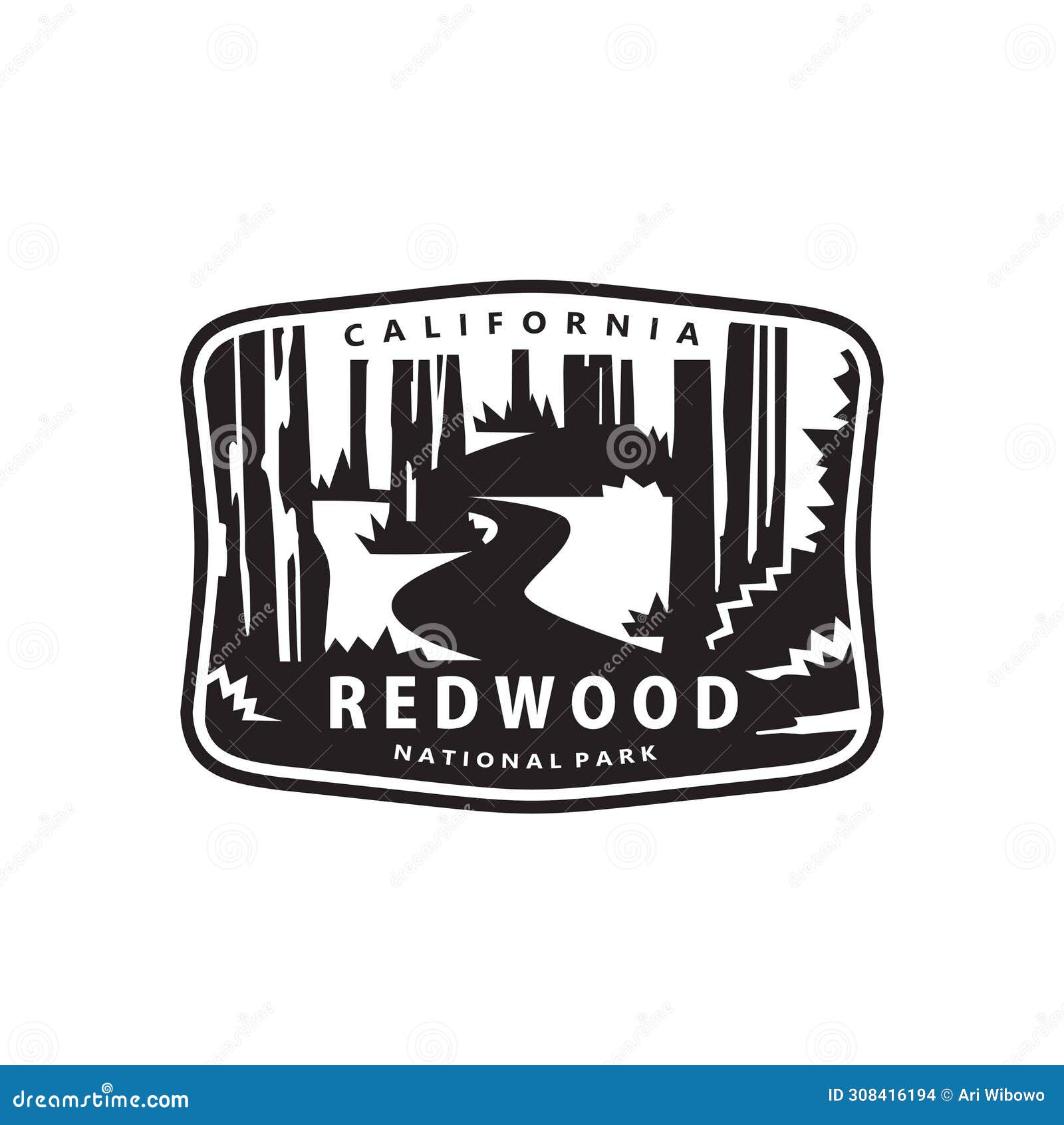 Redwood National Park Logo Vector Design Stock Vector - Illustration of ...