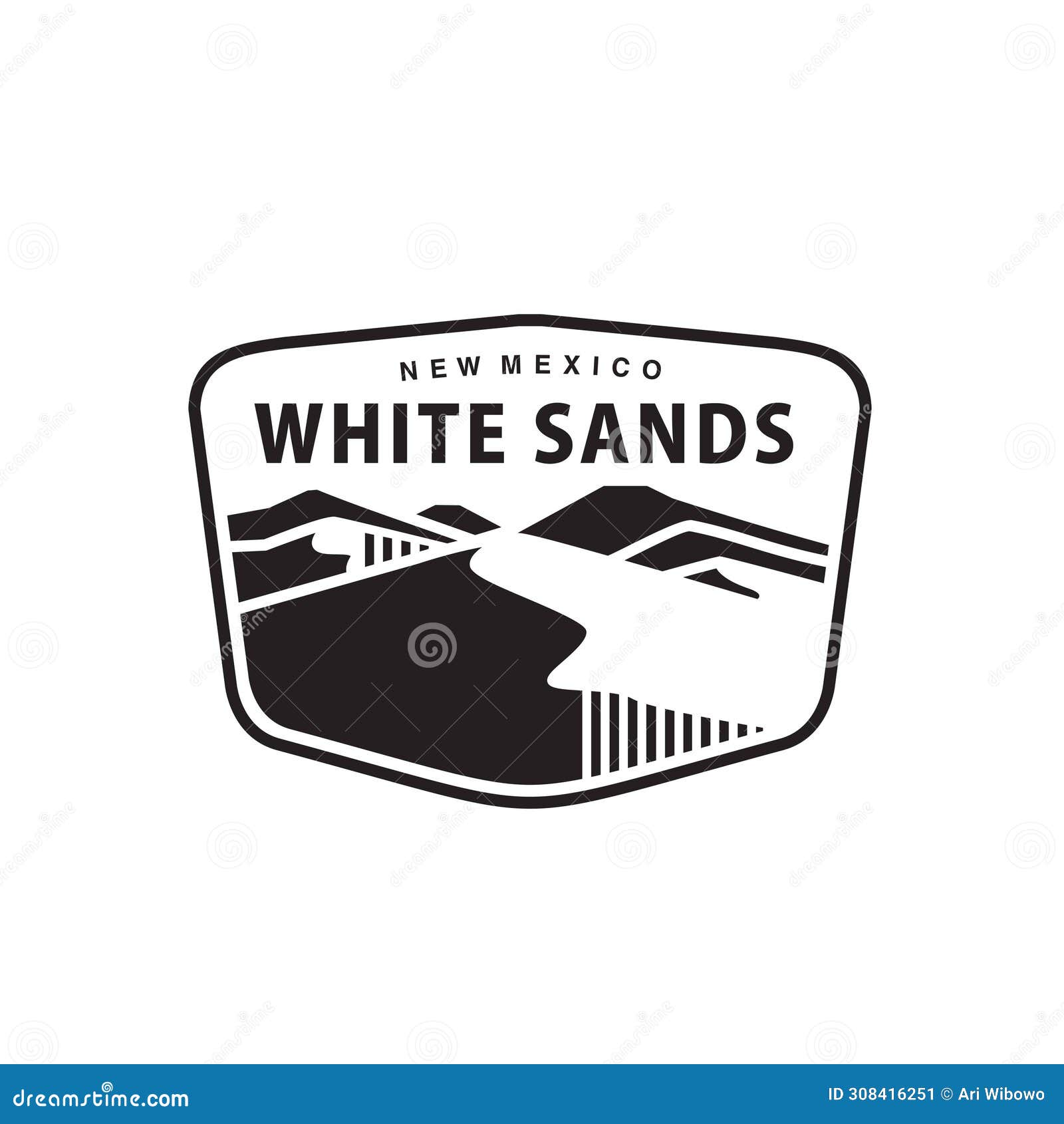 White Sands National Park Logo Vector Design Stock Vector ...