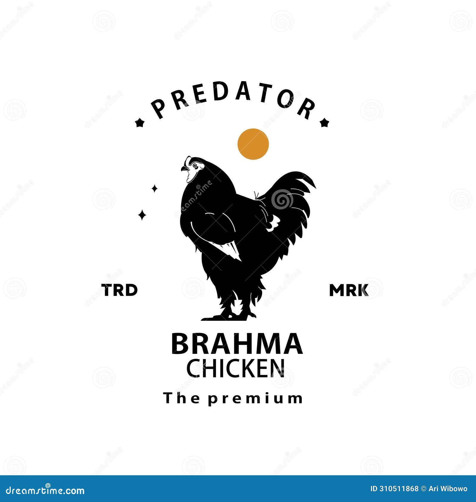 Vintage Retro Hipster Brahma Chicken Logo Vector Outline Stock Vector ...