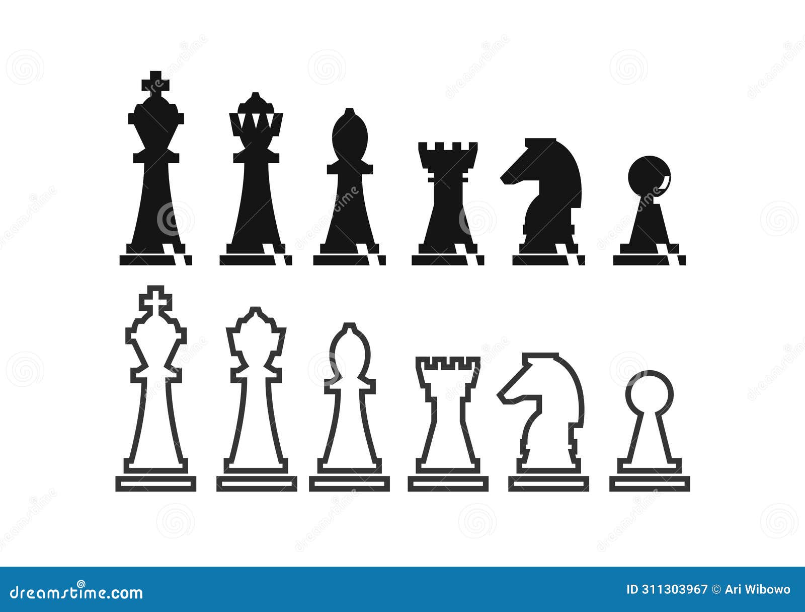 Complete Set Of Chess Pieces Royalty-Free Stock Image | CartoonDealer ...