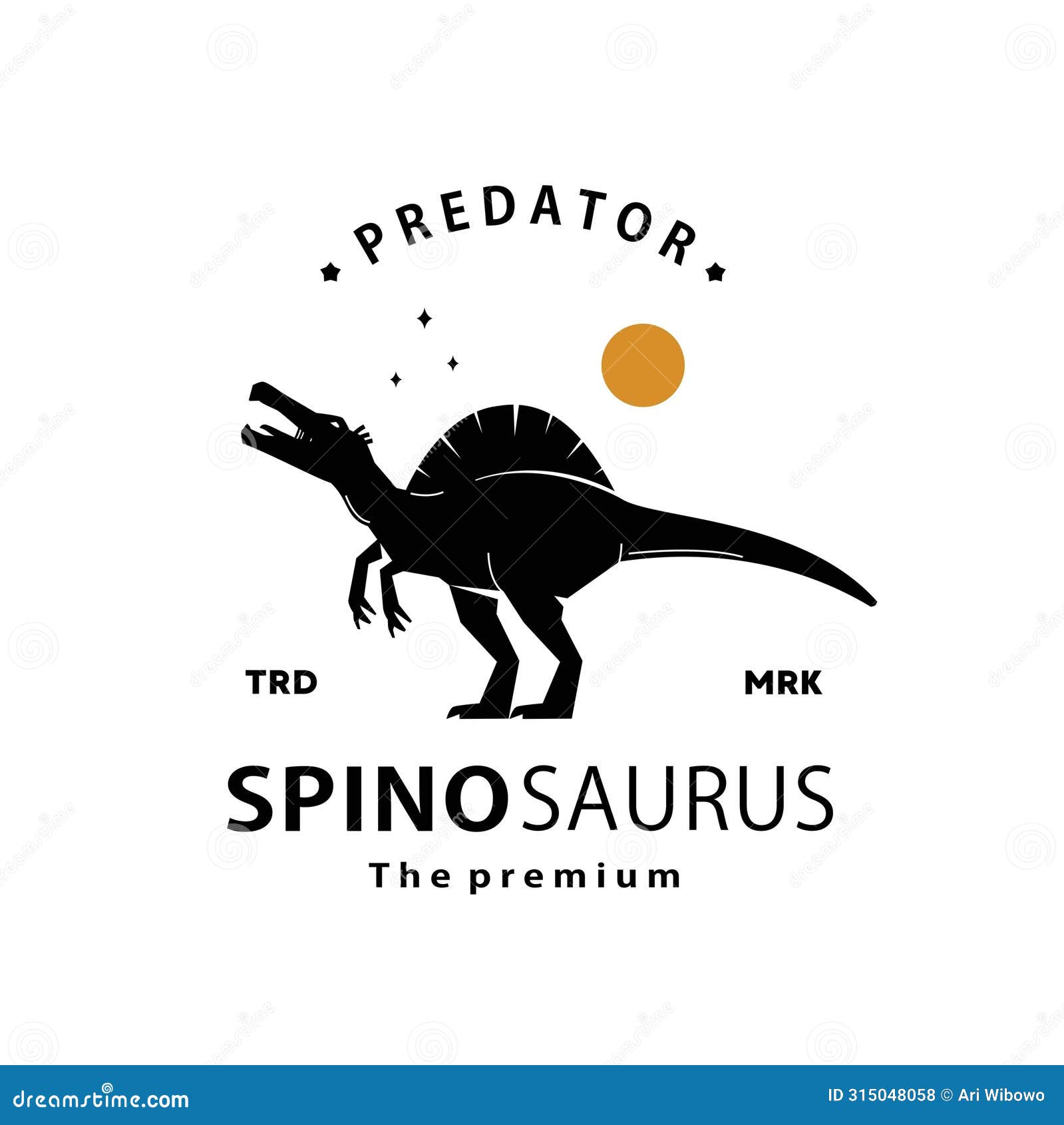 Hipster Dinosaur, Spinosaurus Logo Vector Silhouette Art Icon ...