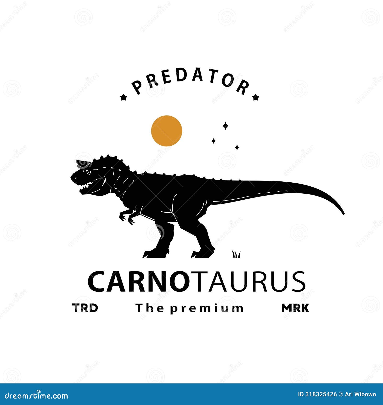 Carnotaurus Logo Vector Silhouette Art Icon Stock Vector - Illustration ...
