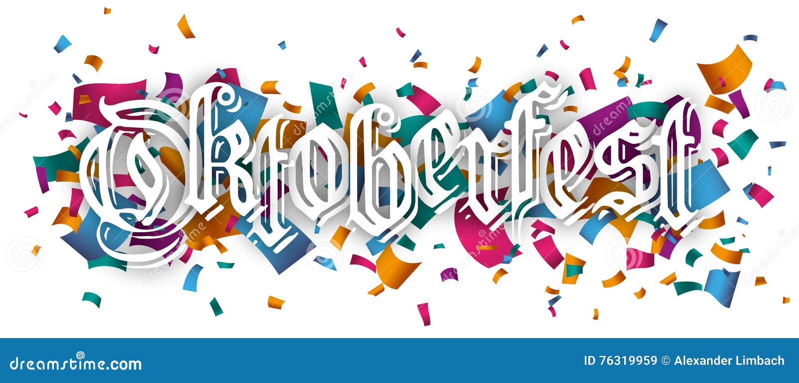 Oktoberfest Header Colored Confetti Stock Vector - Illustration of ...