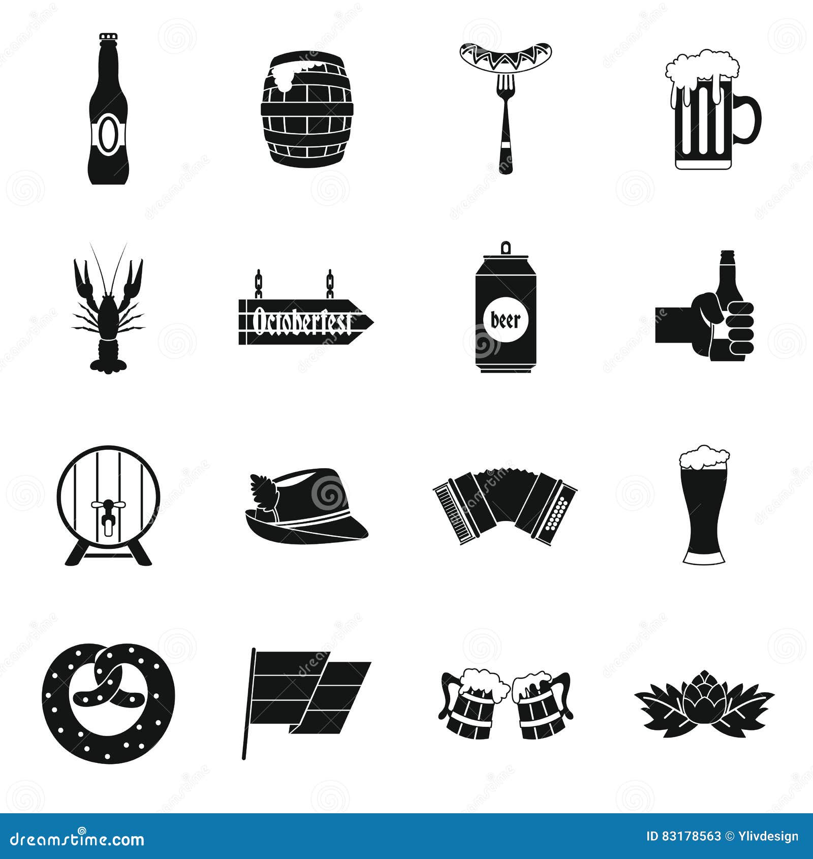 Oktoberfest Icons Set, Simple Style Editorial Stock Photo ...