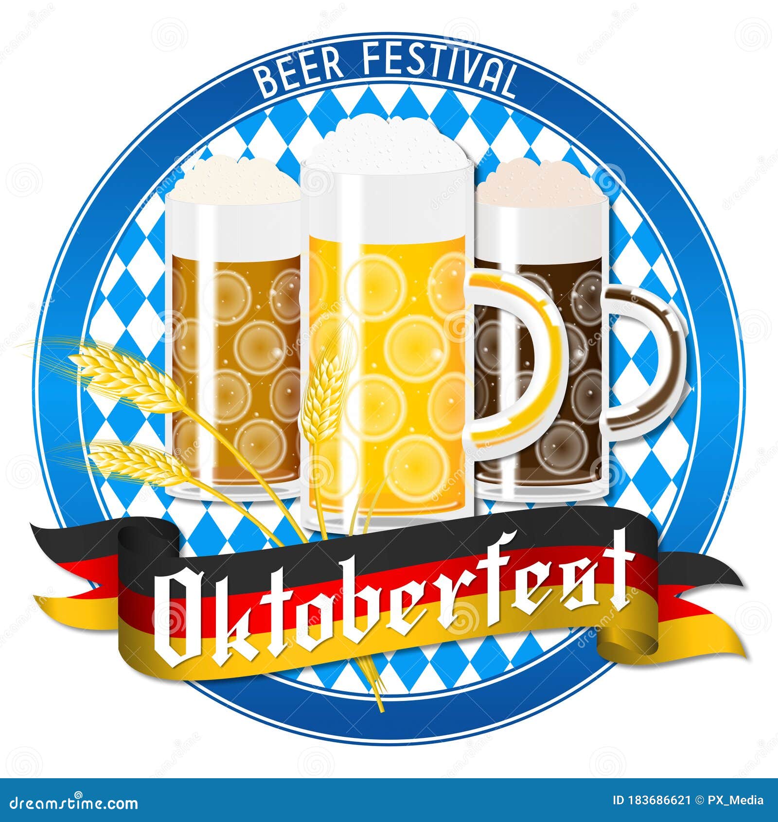 Oktoberfest Illustration - Beers, Flag of Germany Editorial Photo ...