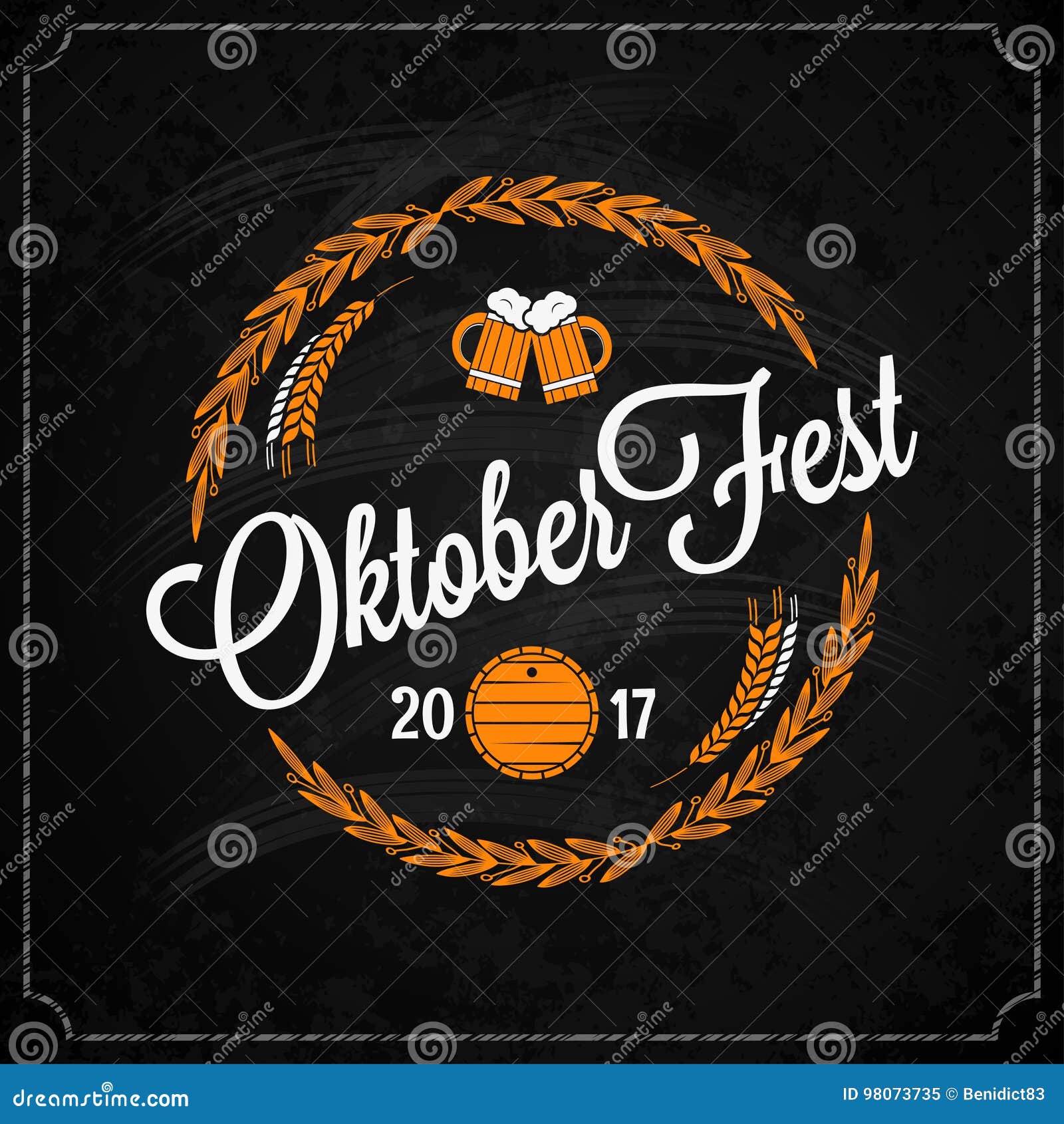 Oktoberfest Logo on Chalk Design Background Stock Vector - Illustration ...