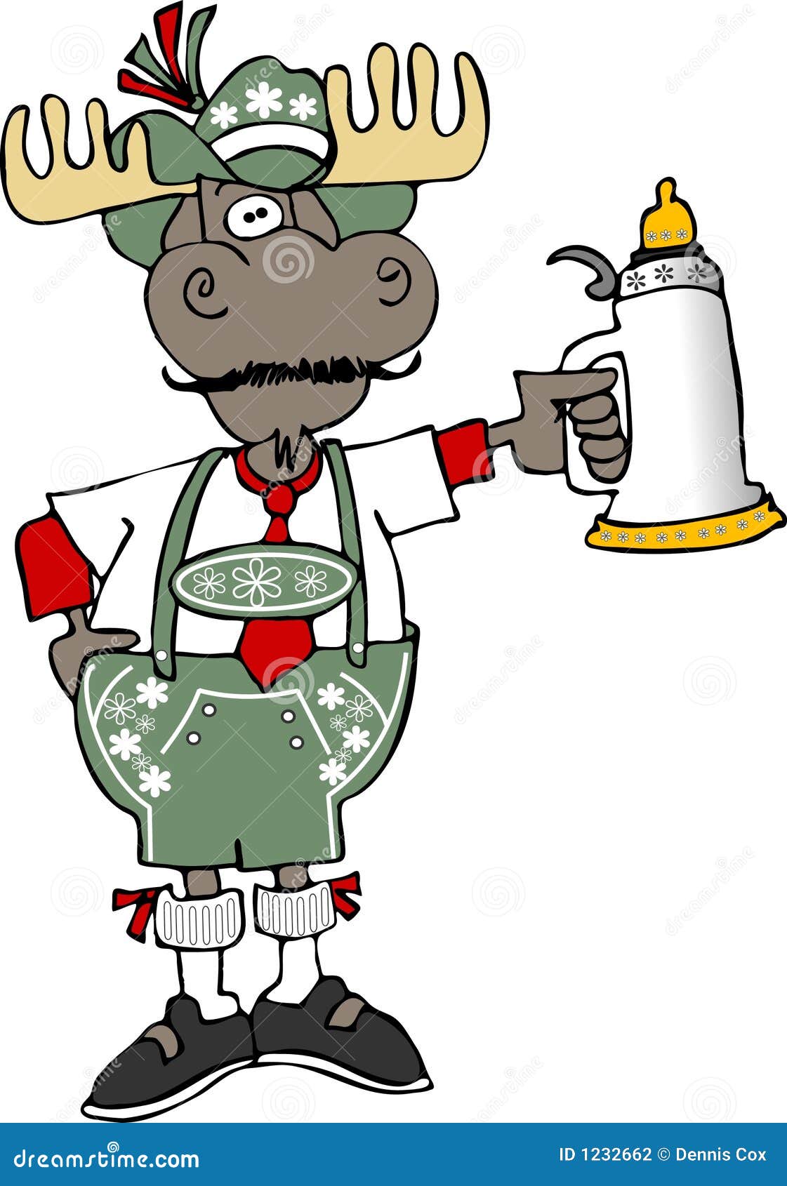 Oktoberfest Moose stock illustration. Illustration of beer - 1232662