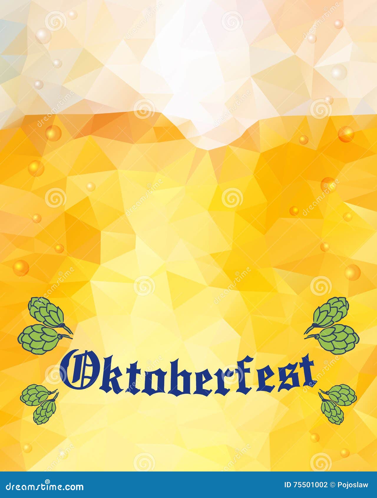 Oktoberfest Sign. Hop Buds. Vector Illustration. Low Poly. Stock Vector ...