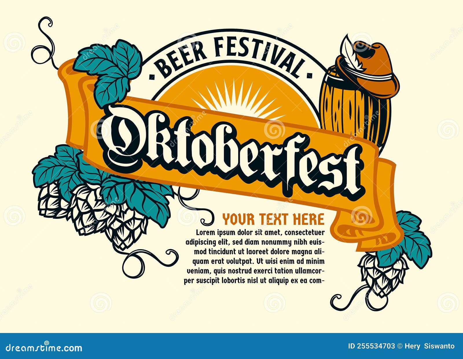 Oktoberfest Event Typography Vintage Label Style Stock Vector ...