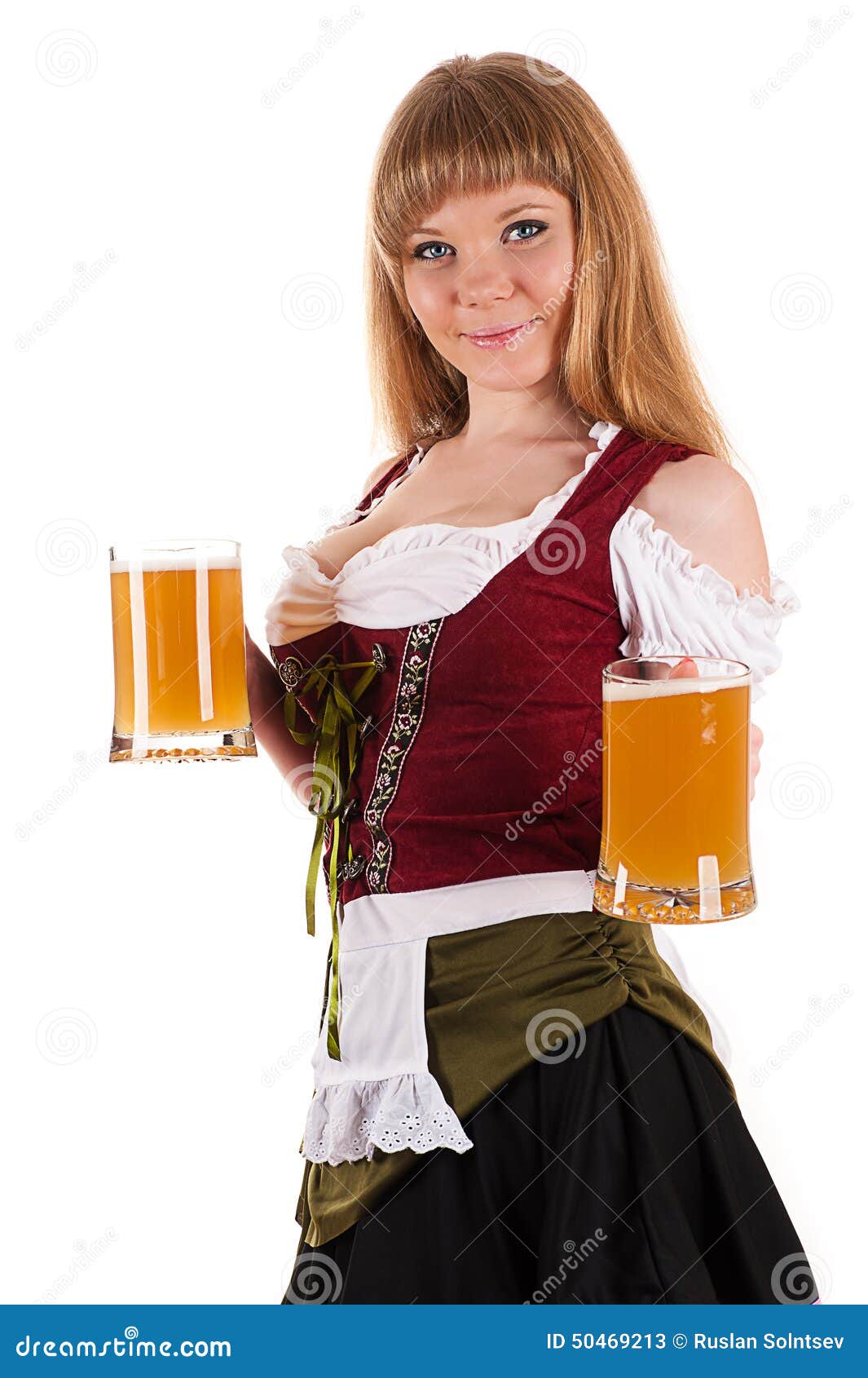 Oktoberfest Waitress with a Beer in Hand Stock Image - Image of ...