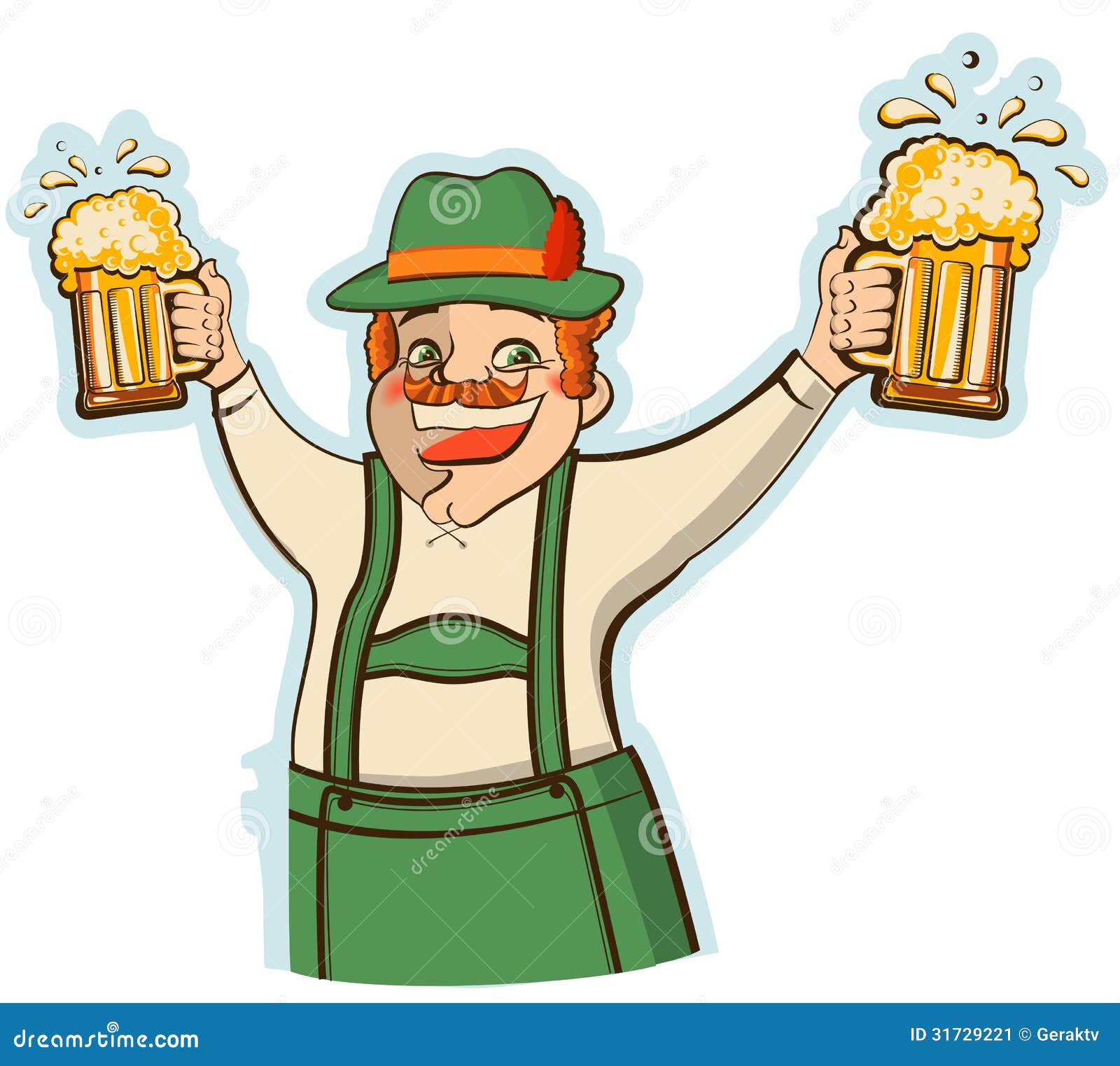 Oktoberfestmens Met Glazen Bier. Vector Illust Vector Illustratie ...