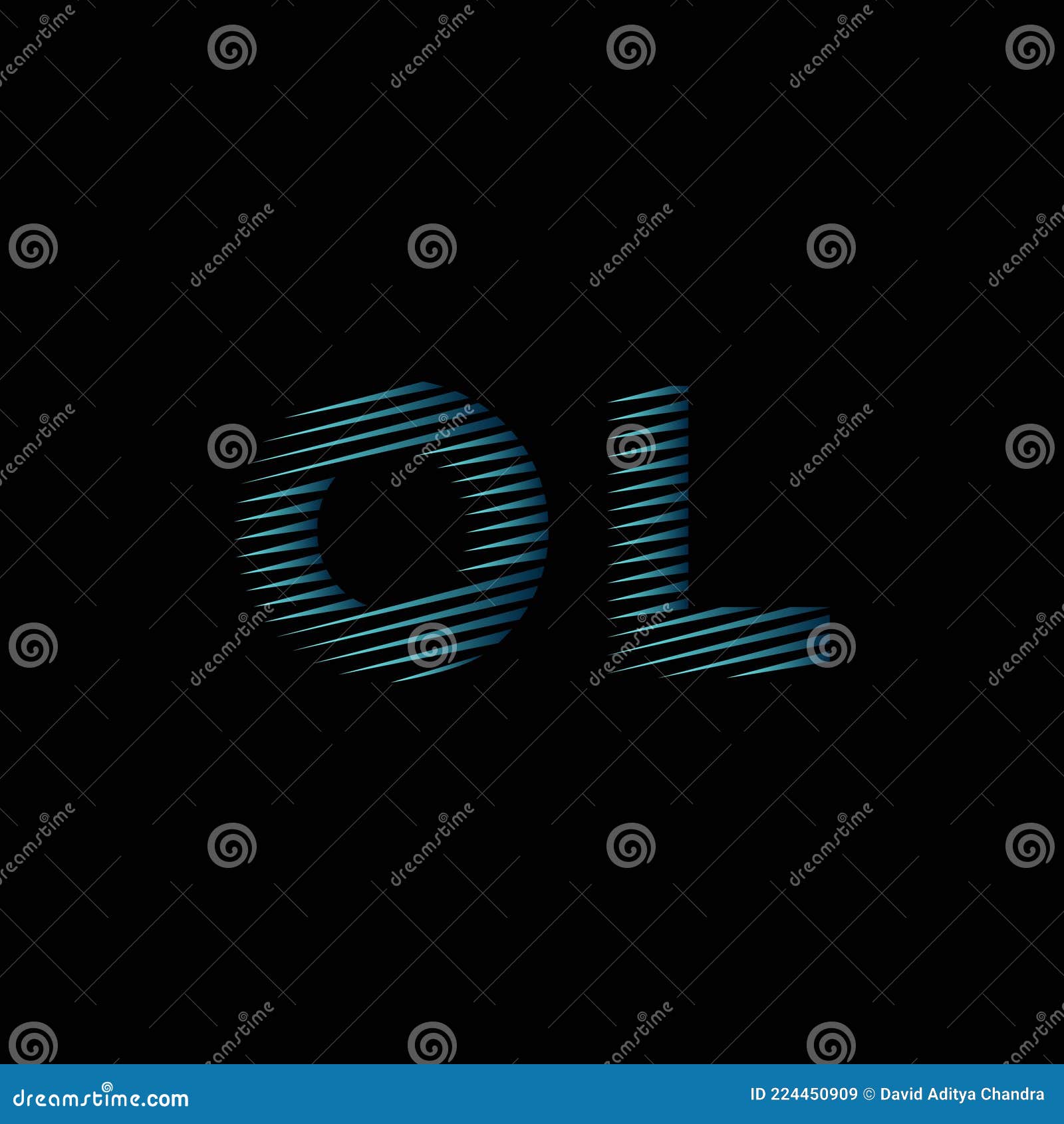 OL Monogram Lines Style Blue Light Vector Stock Vector - Illustration ...