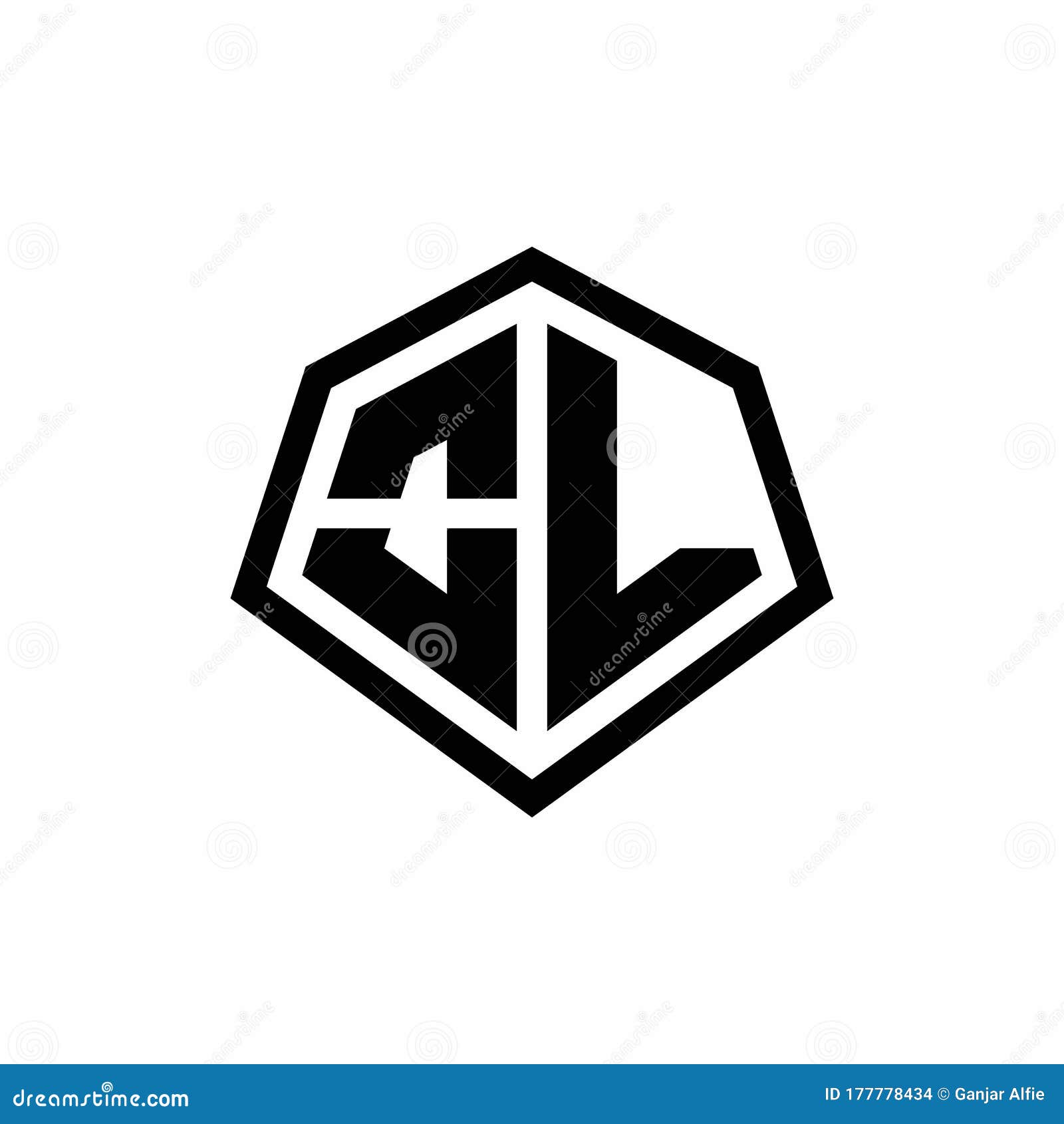OL Monogram Logo with Hexagon Shape and Line Rounded Style Design ...