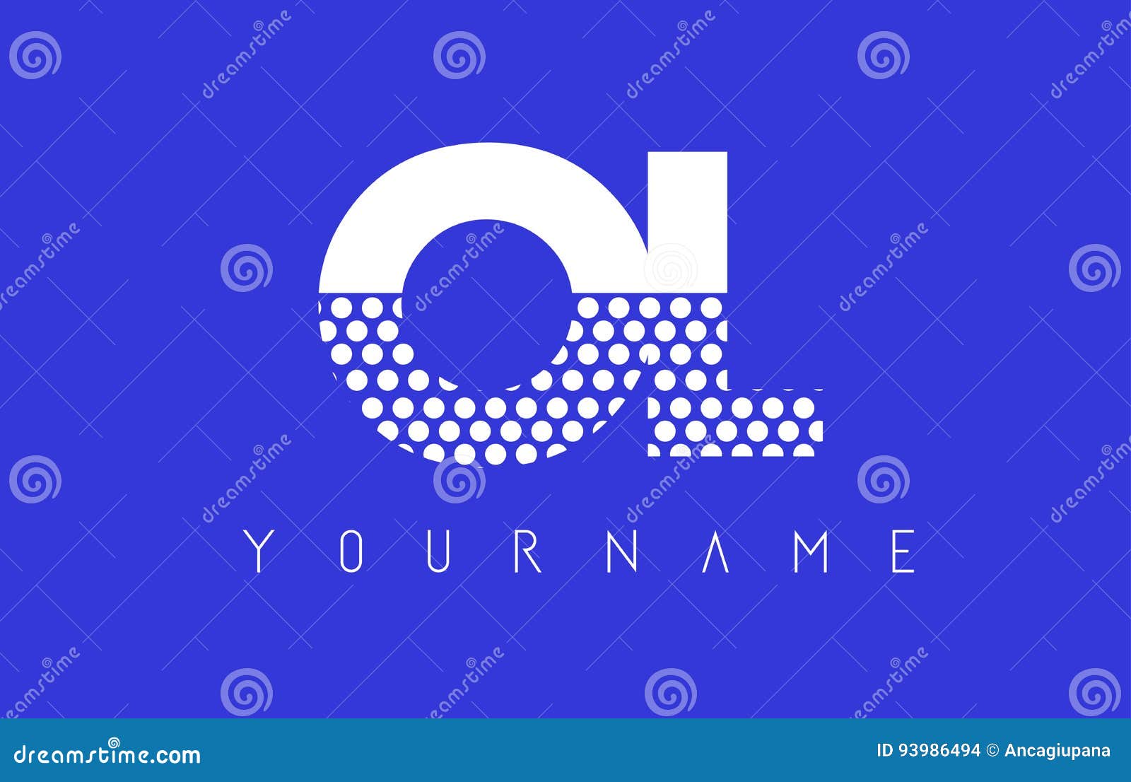 OL O L Dotted Letter Logo Design with Blue Background. Stock Vector ...
